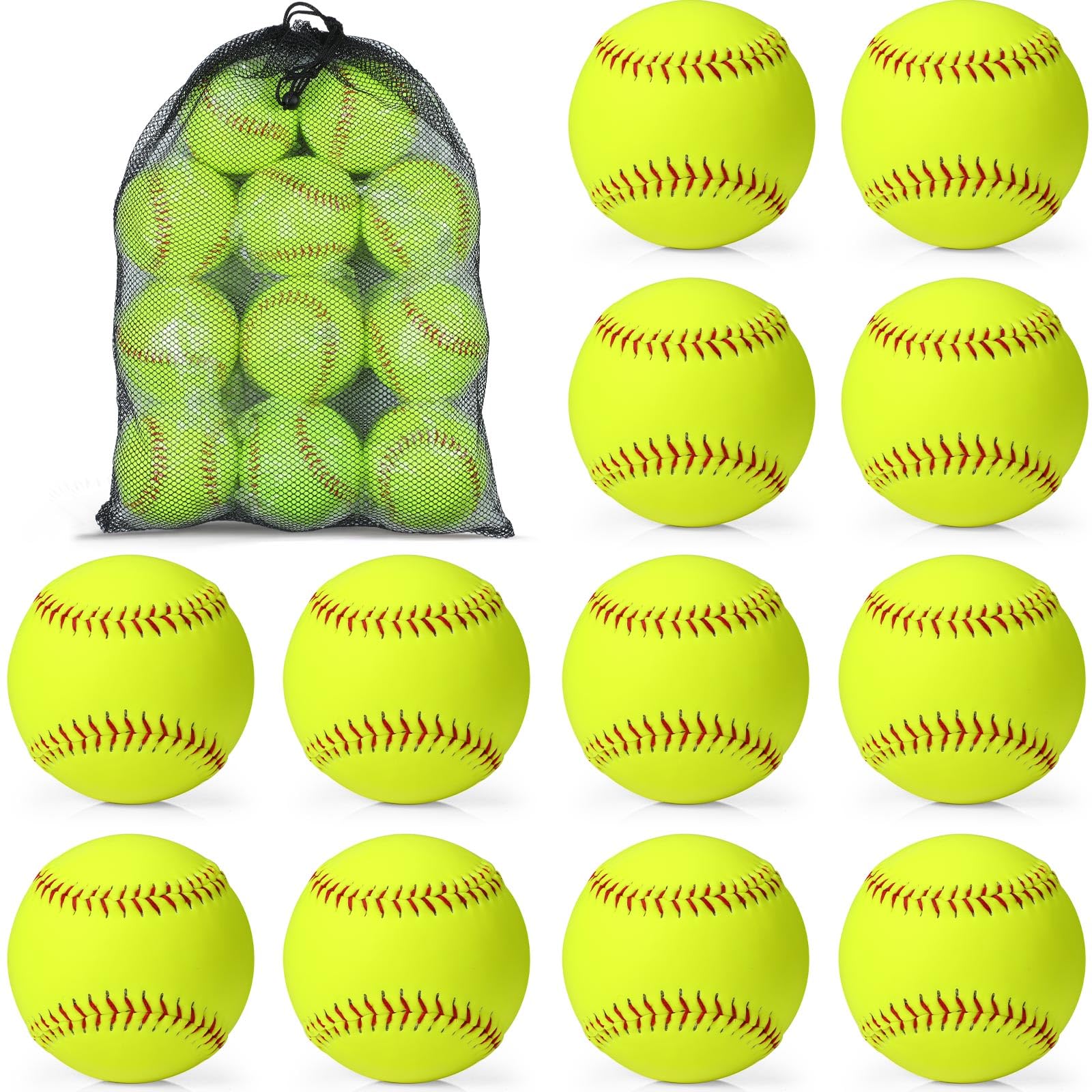 Snapklik.com : Lewtemi 12 Pack Softball Bulk Yellow Sports Practice ...