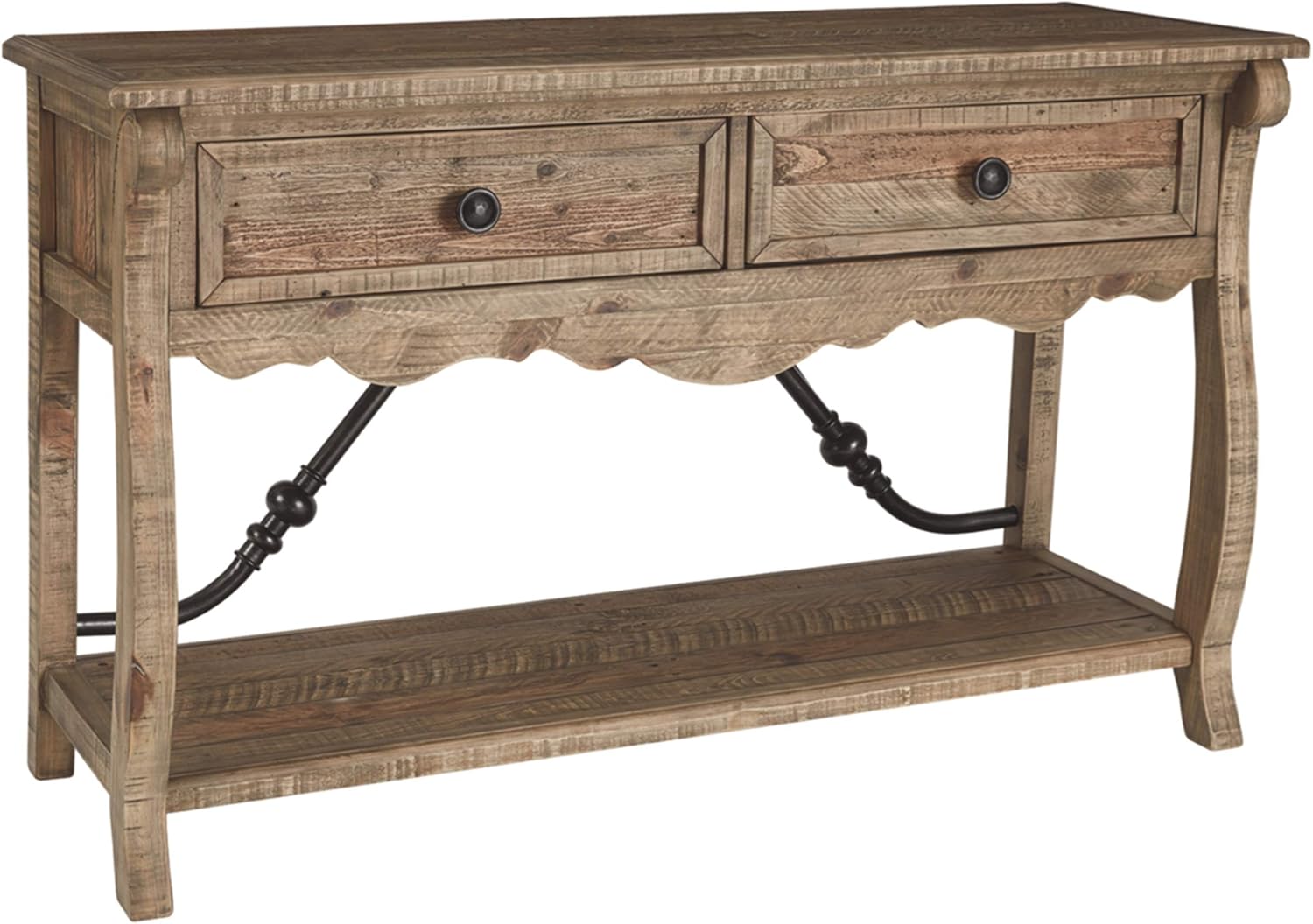 Amazon.com: Signature Design by Ashley - Dazzelton Rustic Wood Sofa ...