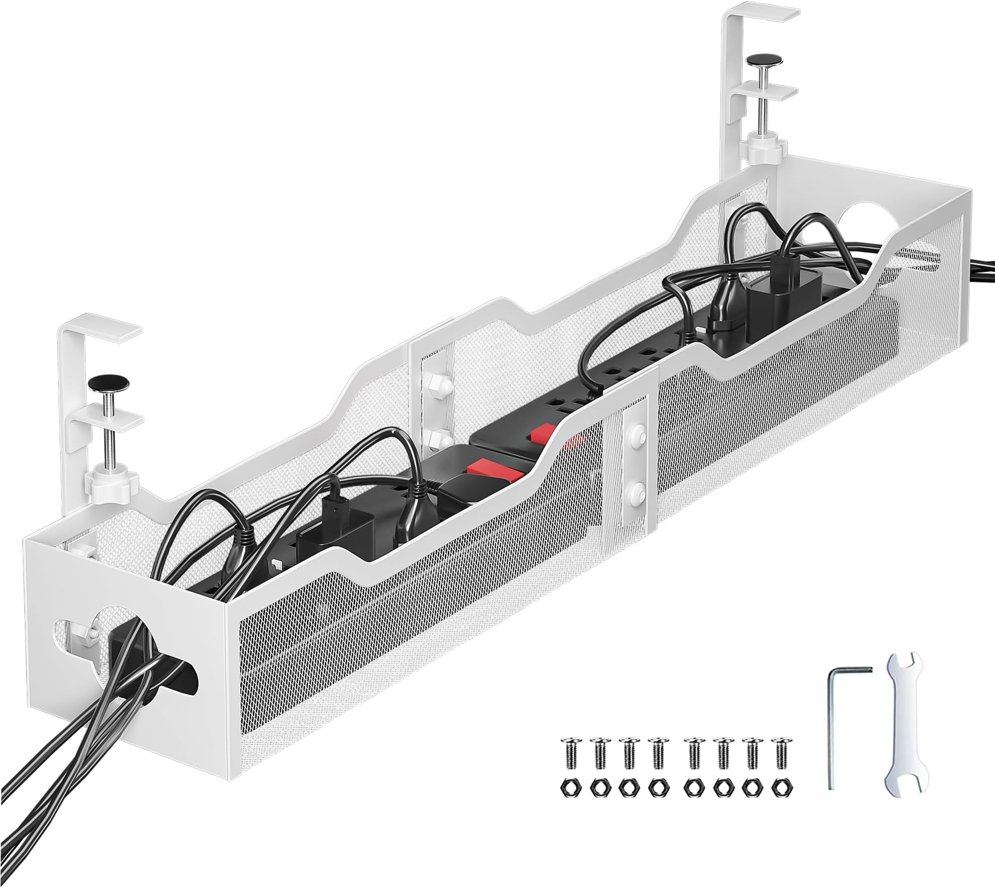 Amazon.com: Under Desk Cable Management Tray 2 Pack, Cable Management ...