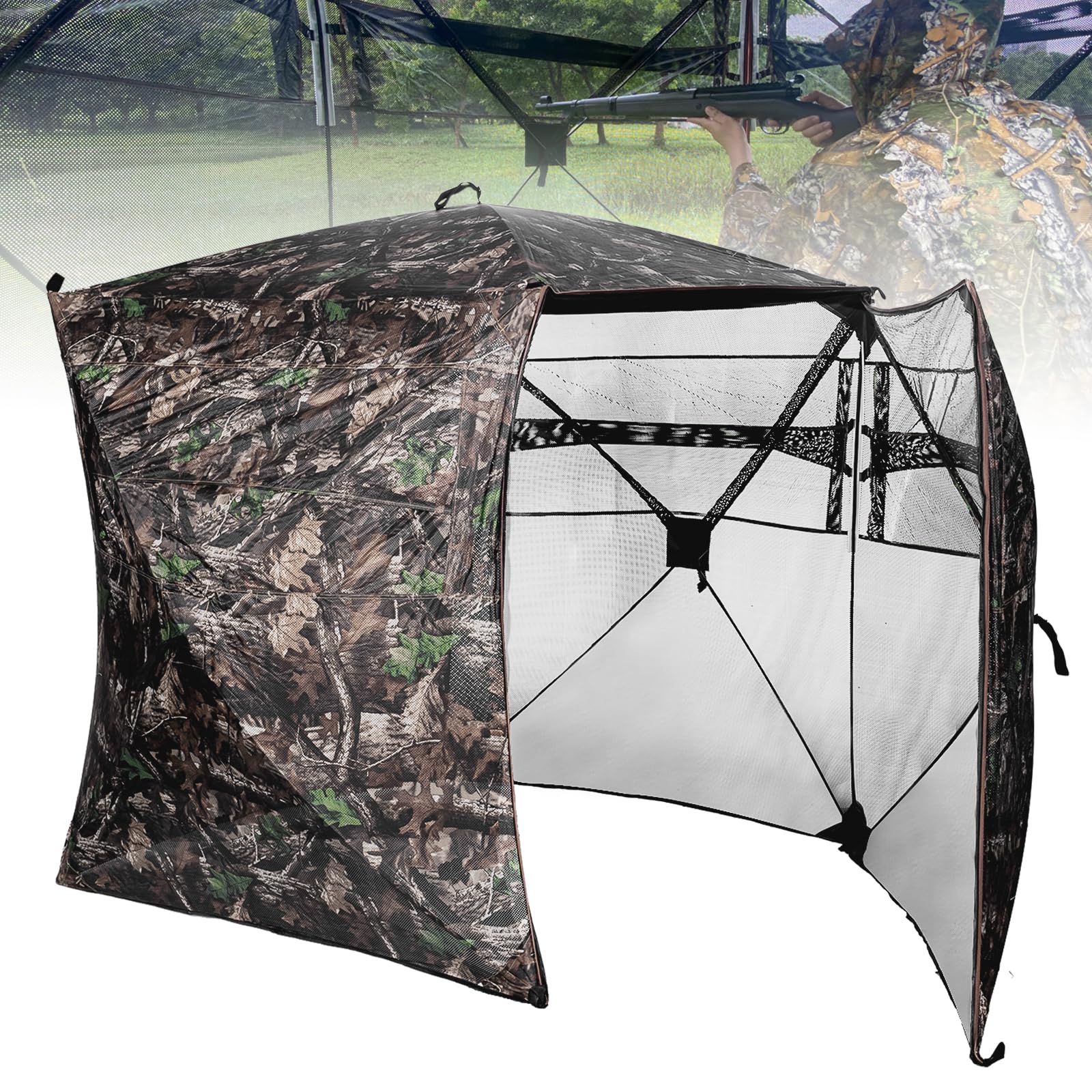 WASAGUN Hunting Blind 270 Degree See Through Pop Up Ground Blinds with ...
