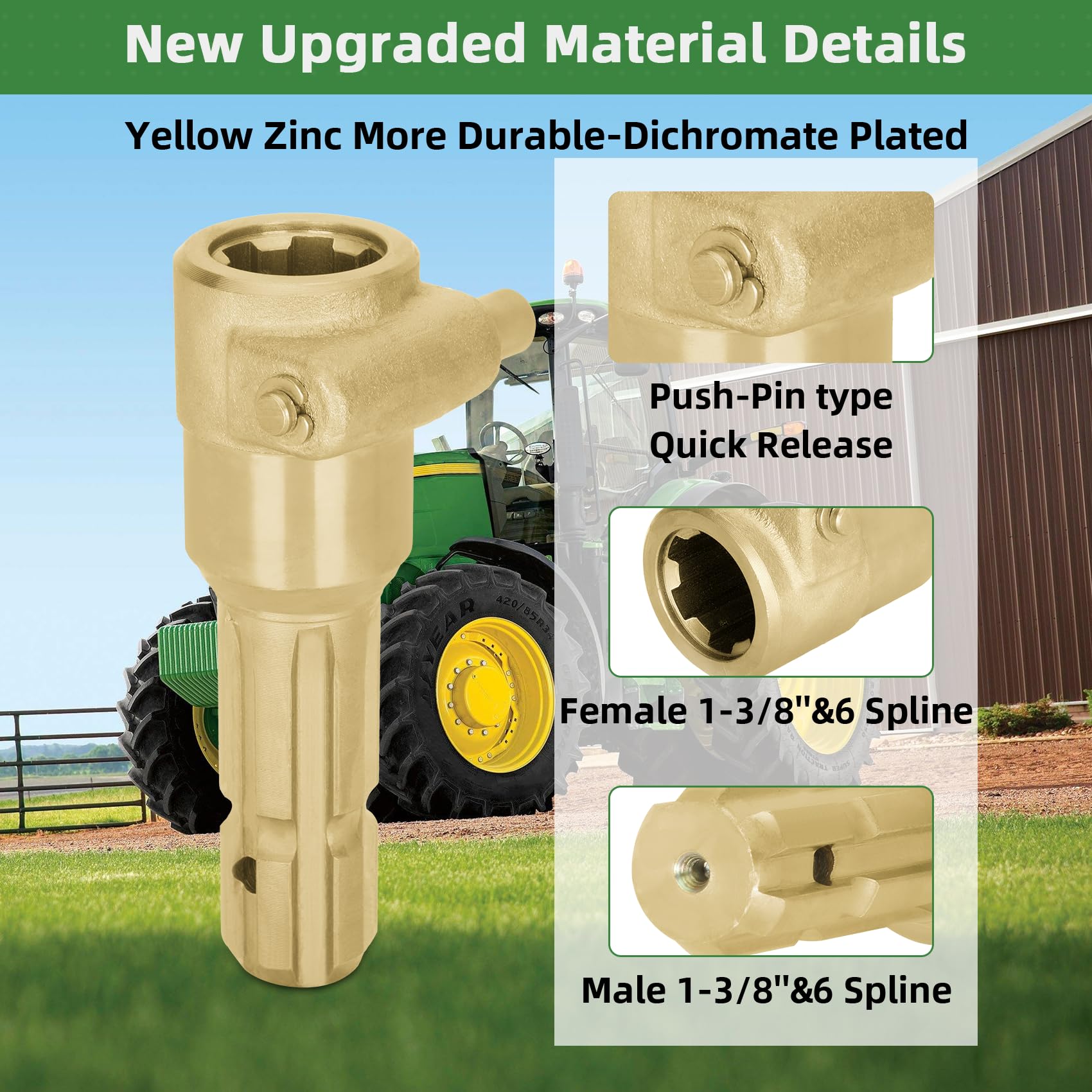 Snapklik.com : PTO Extender For TractorPTO Extension 1-3/8" & 6 Spline ...