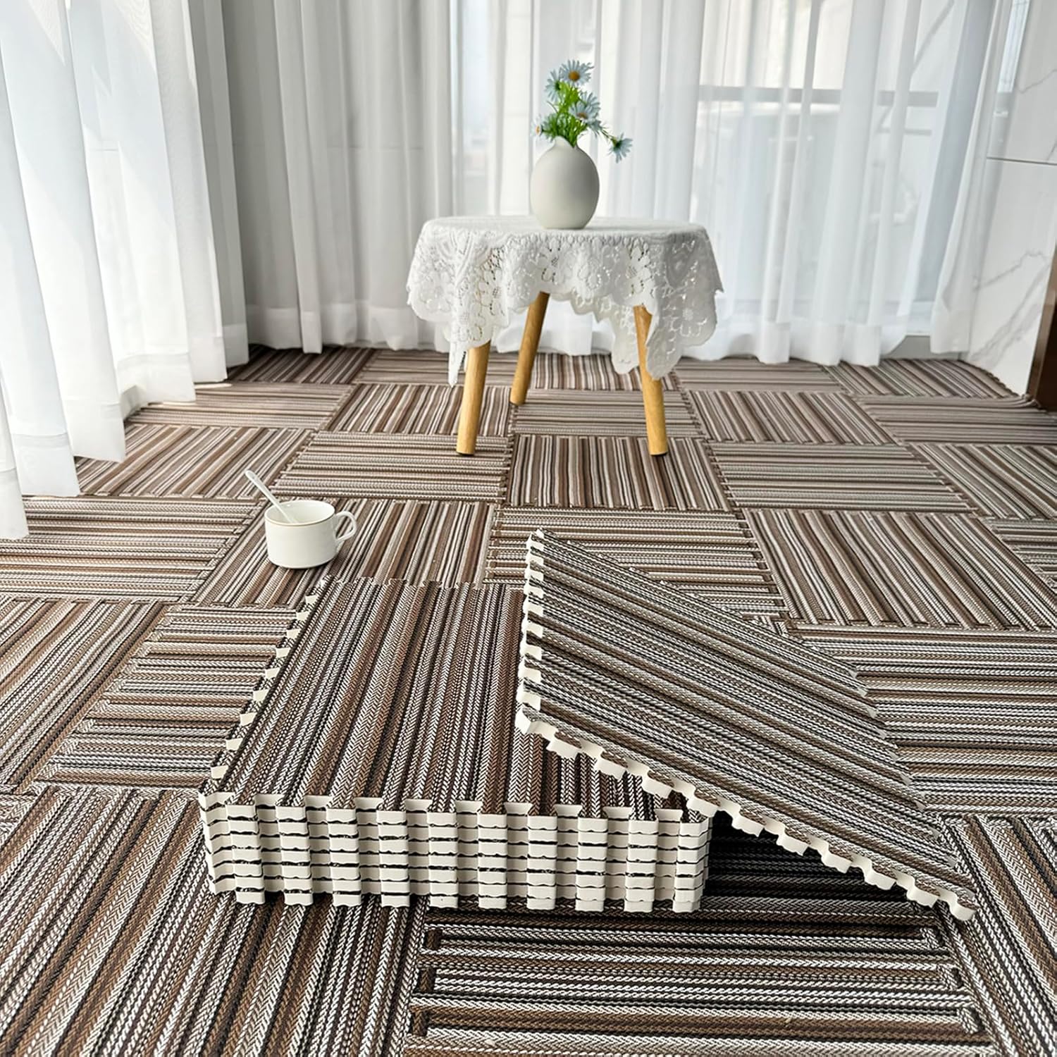 Amazon.com: 24 Pieces Interlocking Carpet Tiles,30 Cm Foam Puzzle Floor ...