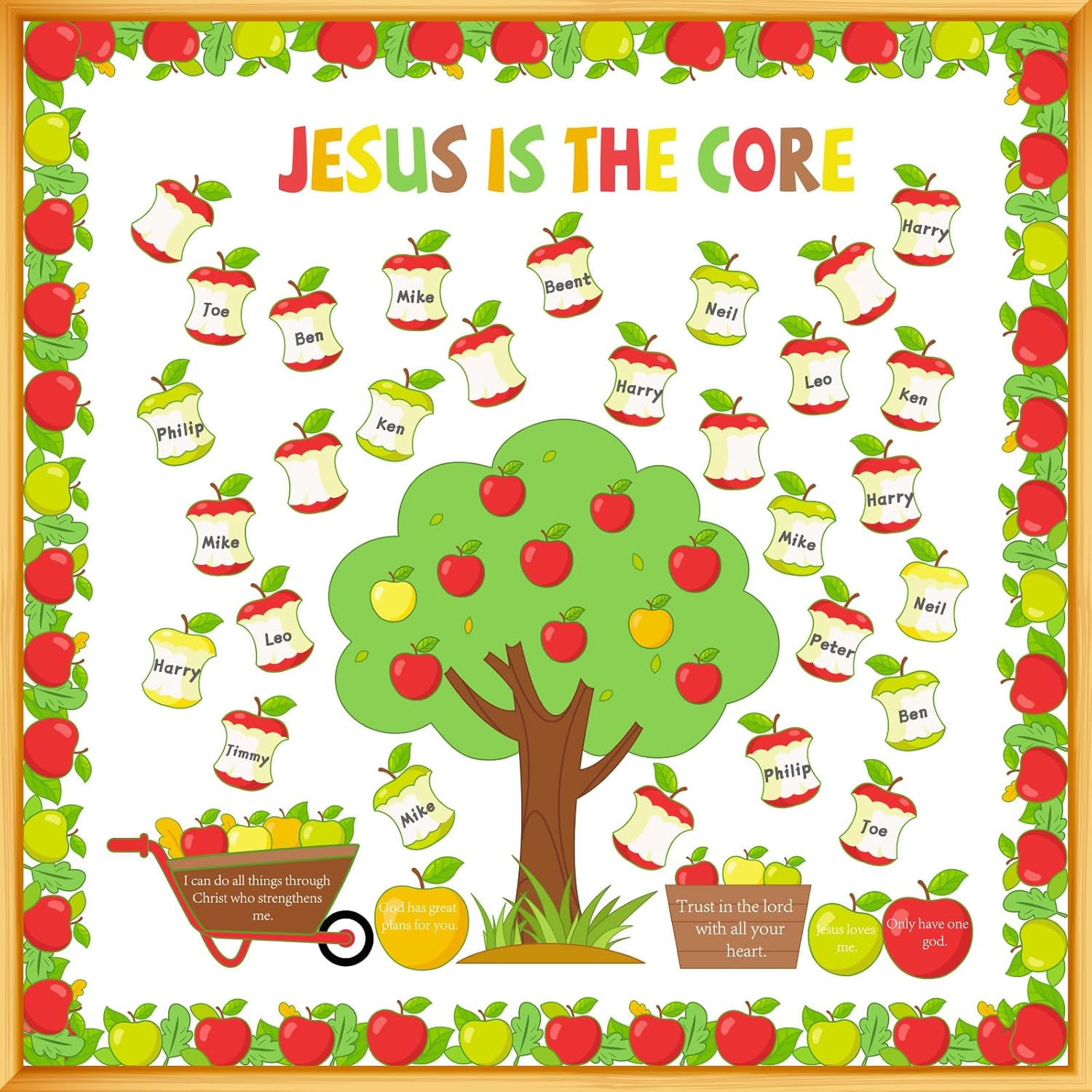 Amazon.com: 87 Pcs Jesus is The Core Bulletin Board Set Religious Jesus ...