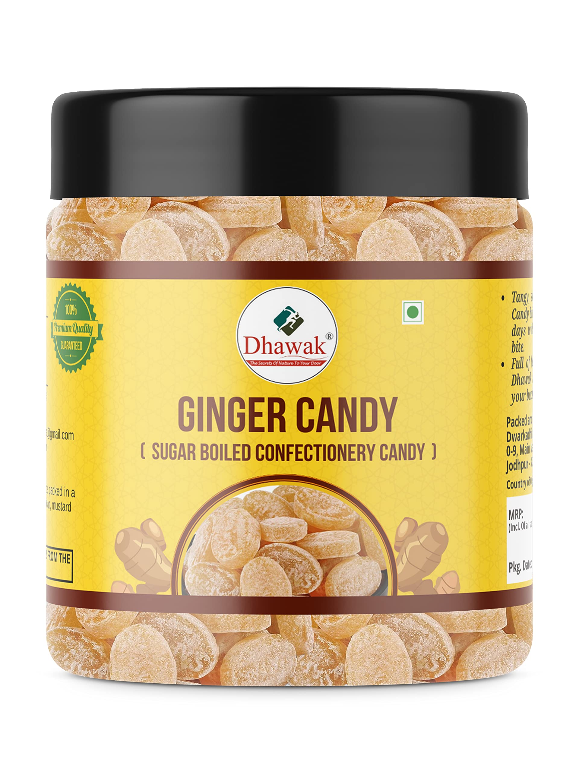 DHAWAK Ginger Flavour Candy 400 gms |Candy Khatti Mithi Goli |Adrak ...
