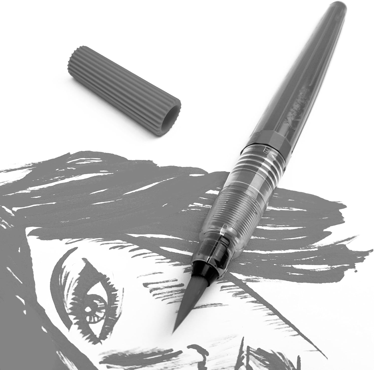 Amazon.com : Pentel Refillable Colour Brush Pen - Nylon Tip – Grey ...