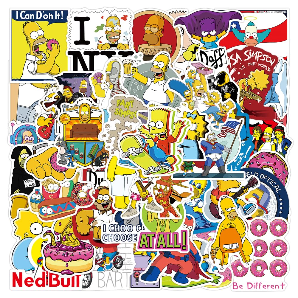 Amazon.com: 50pack Simpson Graffiti Stickers, Vinyl Waterproof TV Show ...