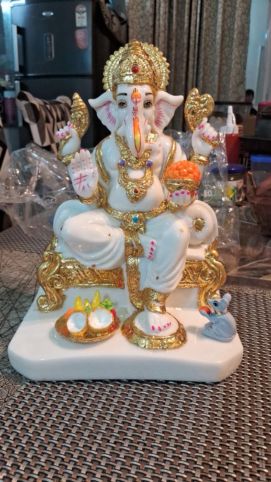 Buy S patnaik Gold Plated Ganesha Idol for Home Decor 9 Inch, Cultured ...