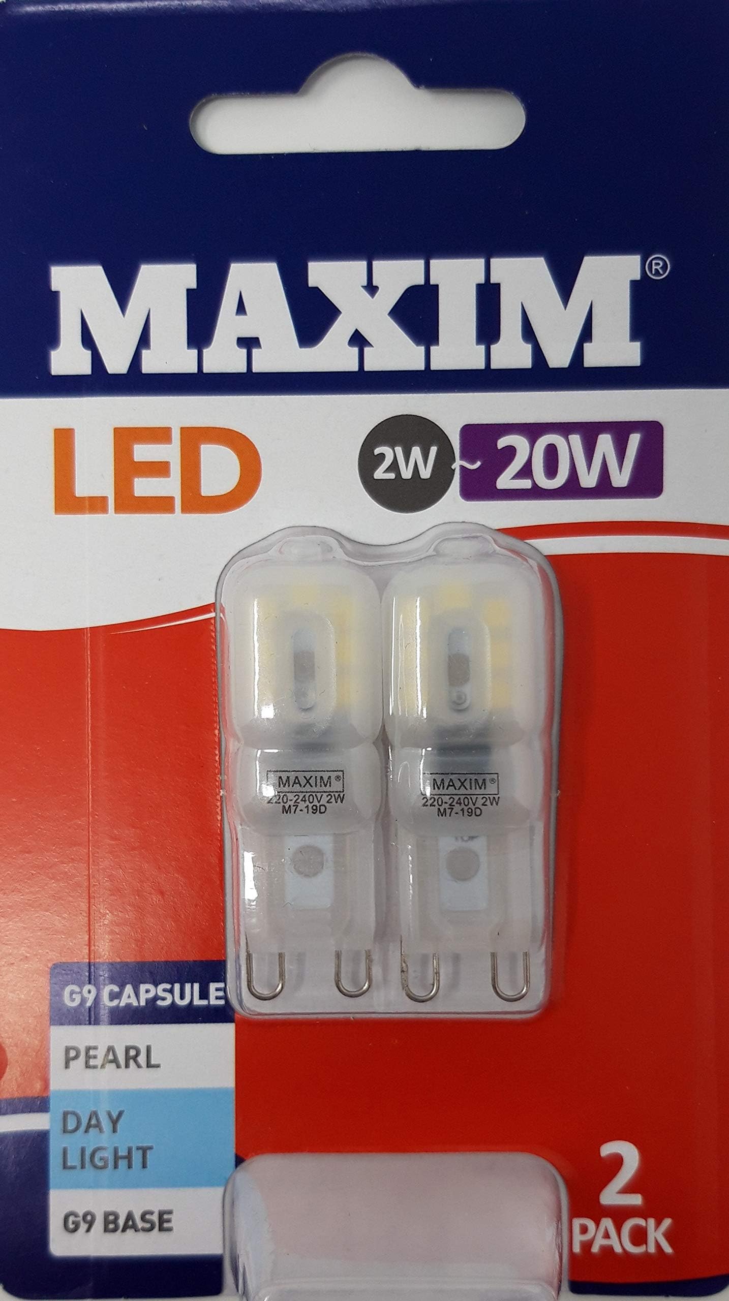 Maxim 2W/20W LED G9 Capsule Light Bulb Daylight Packs of 2/4/10 (Pack ...