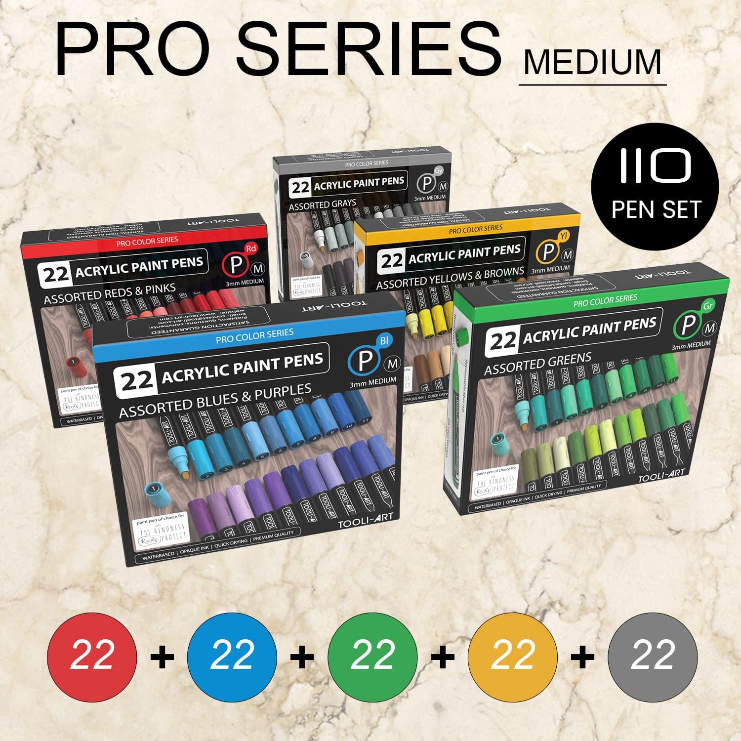 Amazon.com: TOOLI-ART Pro Color Series Medium 110 Pen Set Bundle ...