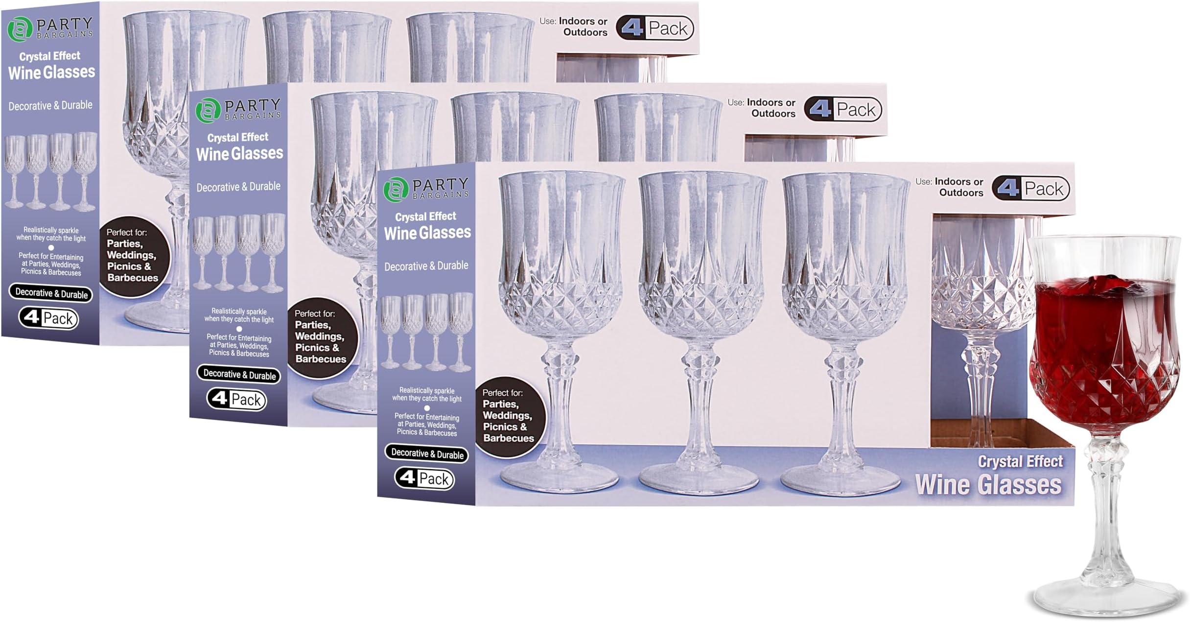 Amazon.com | Balsa Circle 6 Disposable 8 oz Black Crystal Cut Goblets ...