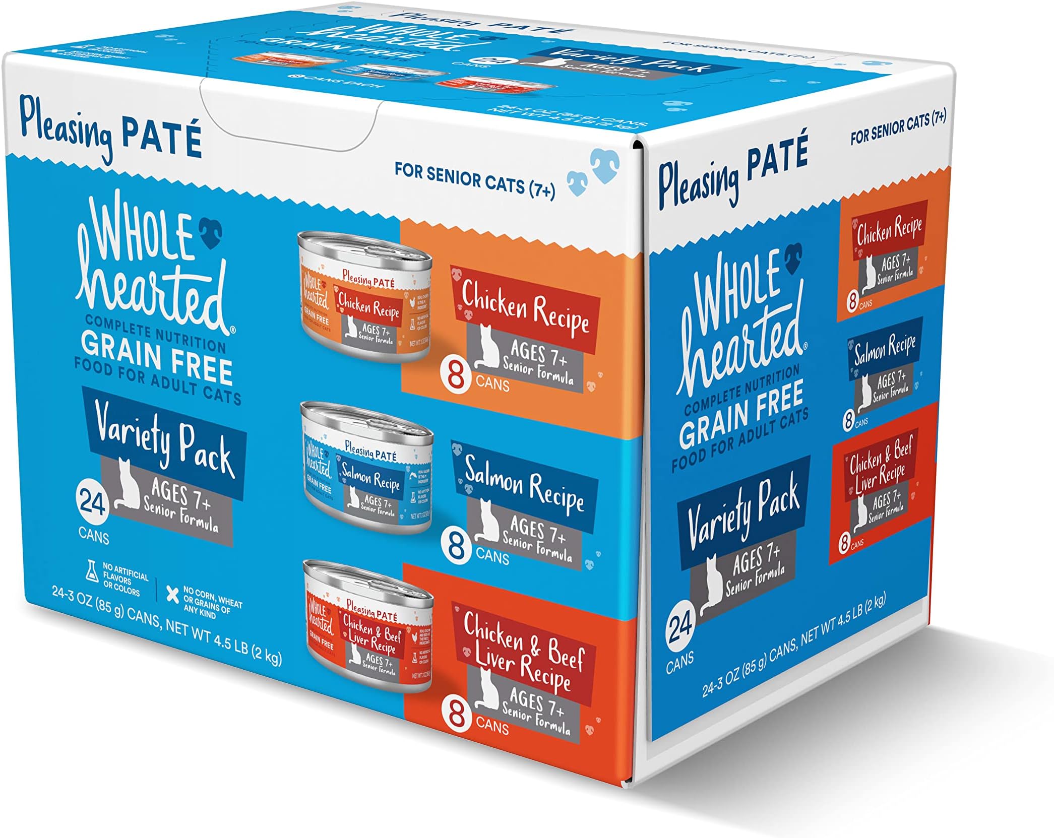 Amazon.com : WholeHearted Grain Free Senior Wet Cat Food Pate Variety ...
