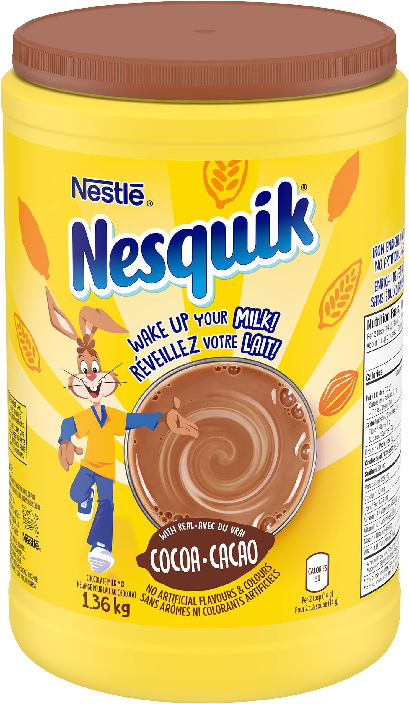 Amazon.com : Nesquik Chocolate Flavor Powder Drink Mix Canister ...