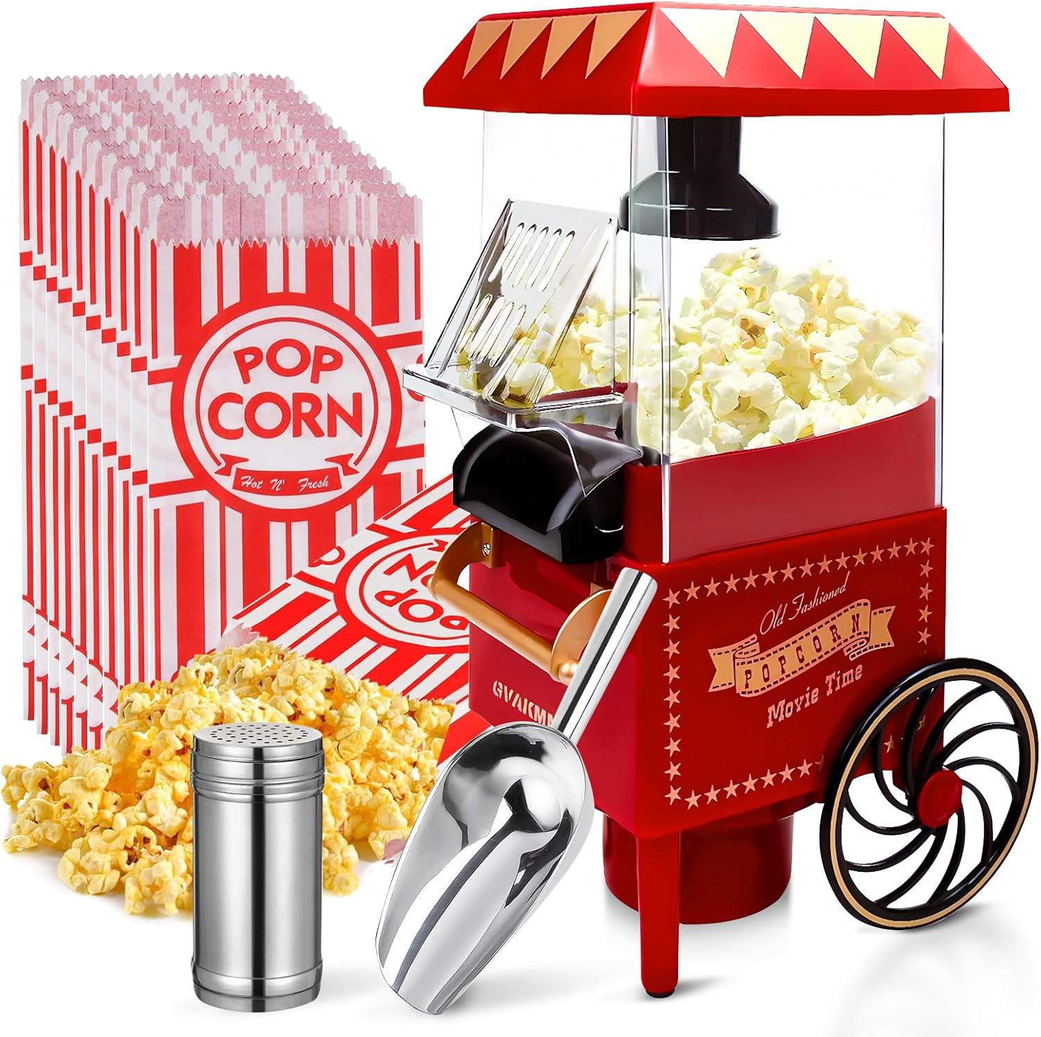 Amazon.com: GVAKMM Popcorn Machine, Hot Air Popcorn Maker, Portable ...
