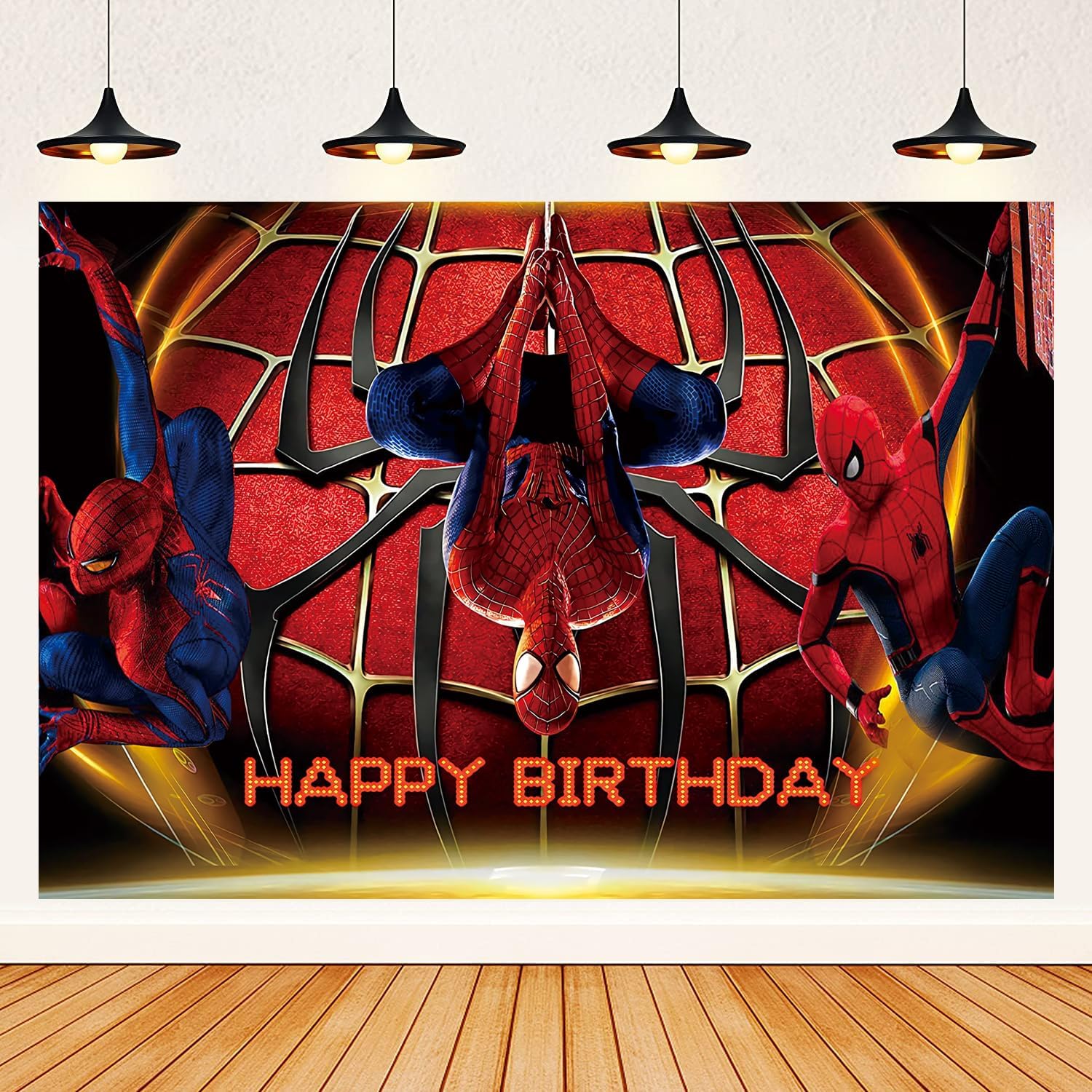 Amazon.com : Spider Backdrops Spider Theme Birthday Party Supplies ...