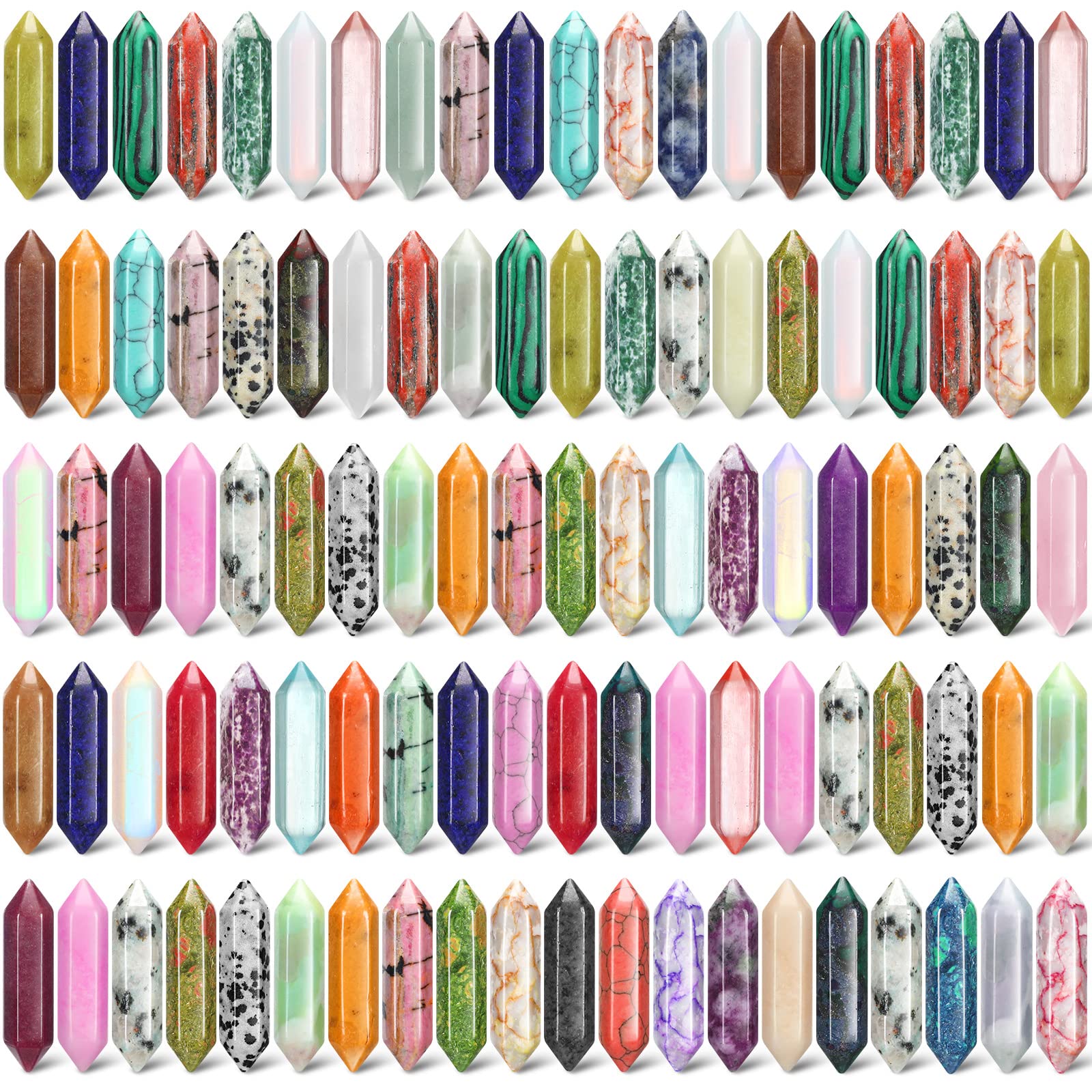Amazon.com: Nuenen 100 Crystal Hexagonal Wand Stones Bulk Bullet Shaped ...