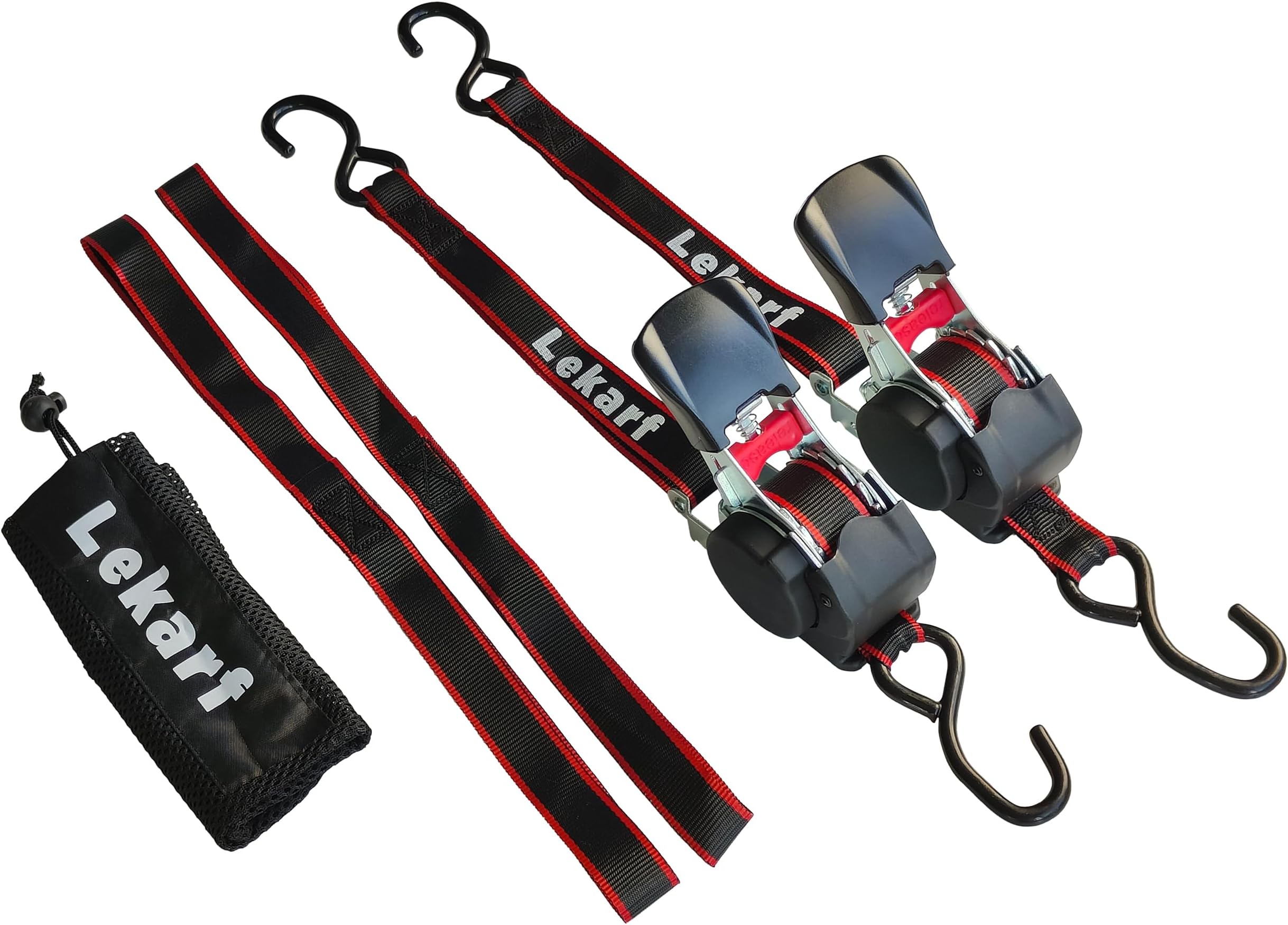Amazon.com: Lekarf Ratchet Straps, Retractable Ratchet Tie Down, 2PC ...