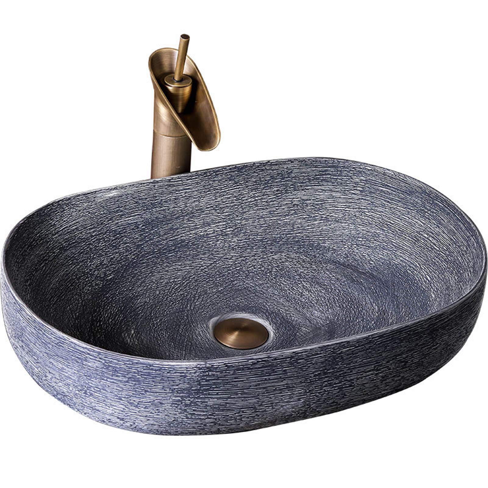 Retro Sink EARLY Countertop Basin Shelf Oval ，bathroom Sink Unit