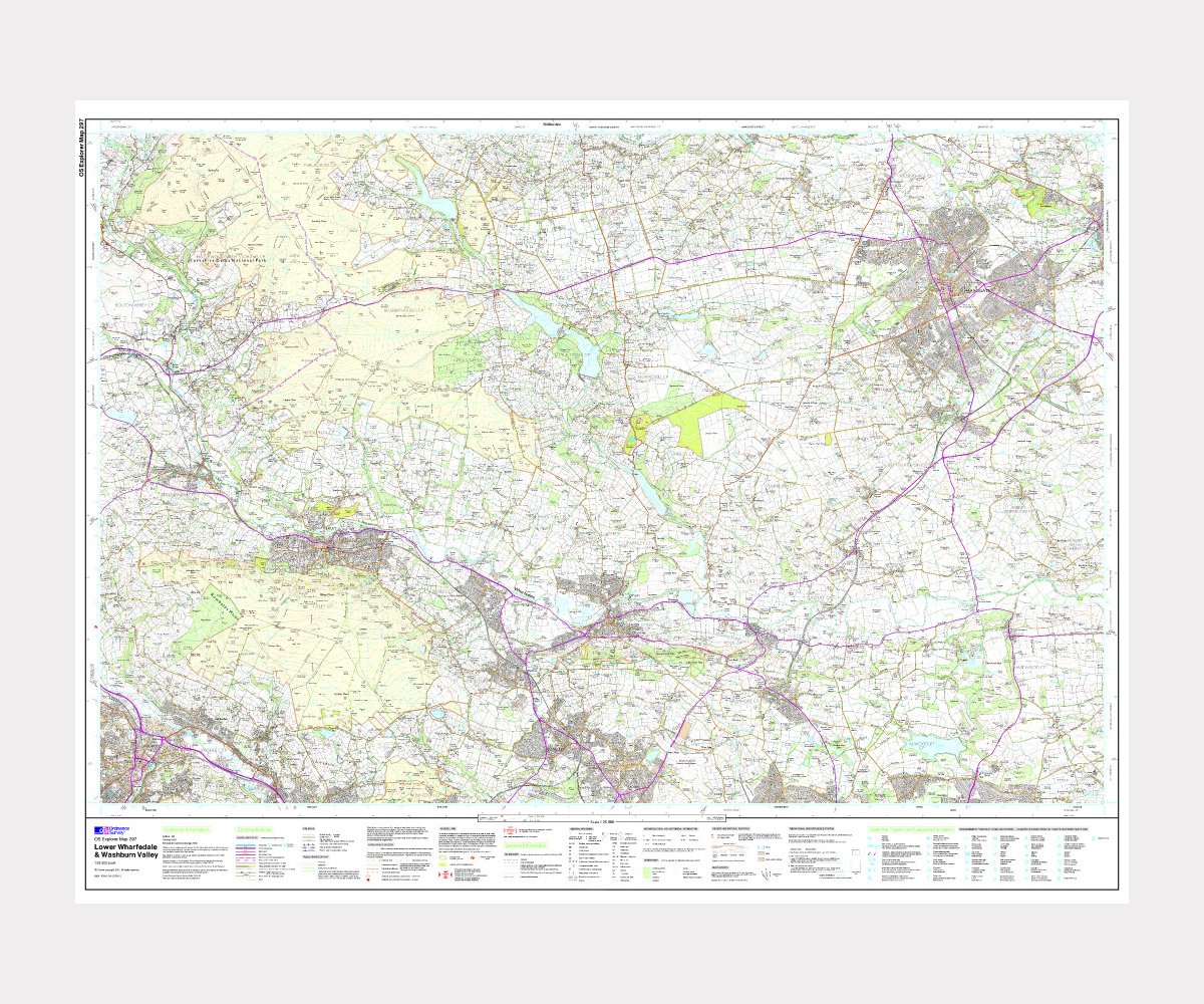 Explorer 297 ~ Lower Wharfedale & Washburn Valley ~ Ordnance Survey ...