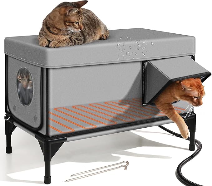 Outdoor Heated Cat House in Winter,Extremely Insulated and Weatherproof ...