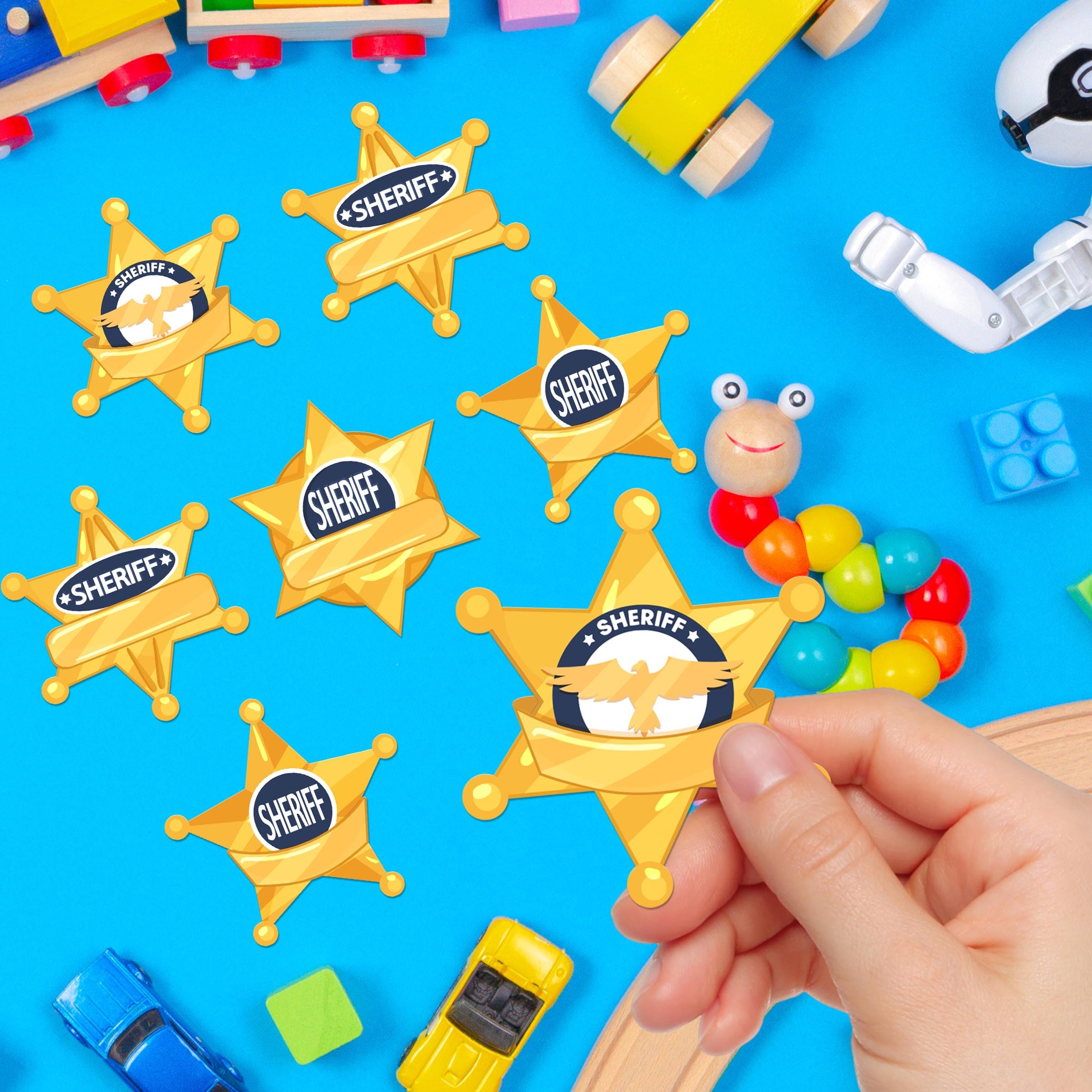 Snapklik.com : 600Pcs Sheriff Badge Stickers For Kids 4 Styles Police ...