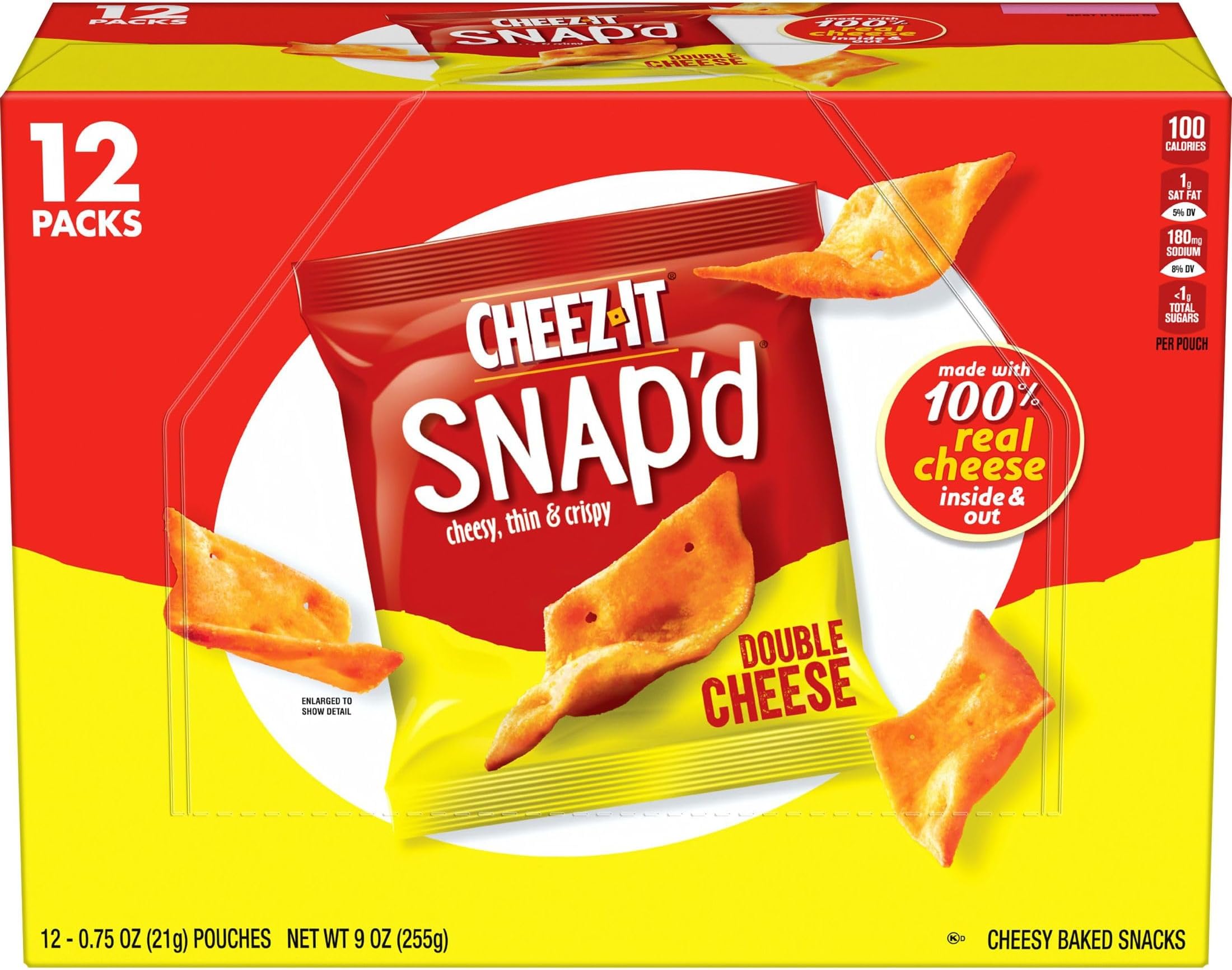 Amazon.com: Cheez-It Snap'd Cheese Cracker Chips, Thin Crisps, Lunch ...