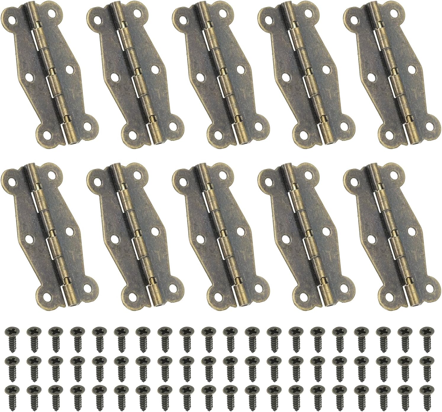 PATIKIL Small Vintage Box Hinges 2 Inch, 10 Pack 180-Degree Butterfly ...