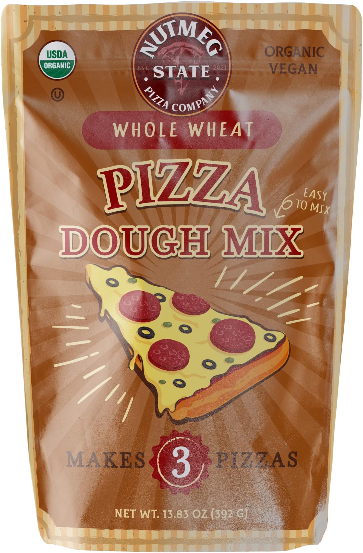 Amazon.com: Nutmeg State Pizza Company Organic Whole Wheat Pizza Dough ...