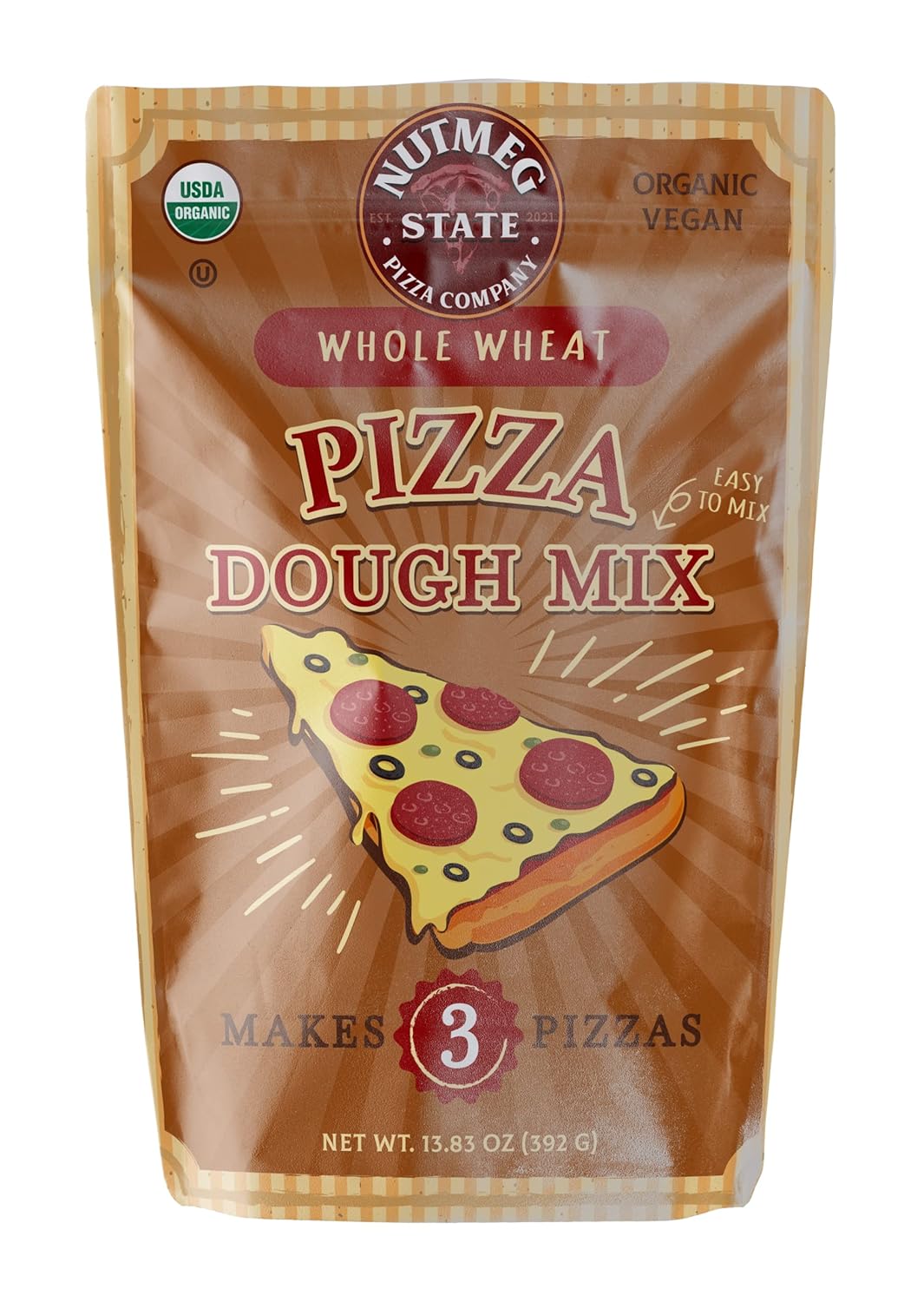Amazon.com: Nutmeg State Pizza Company Organic Whole Wheat Pizza Dough ...