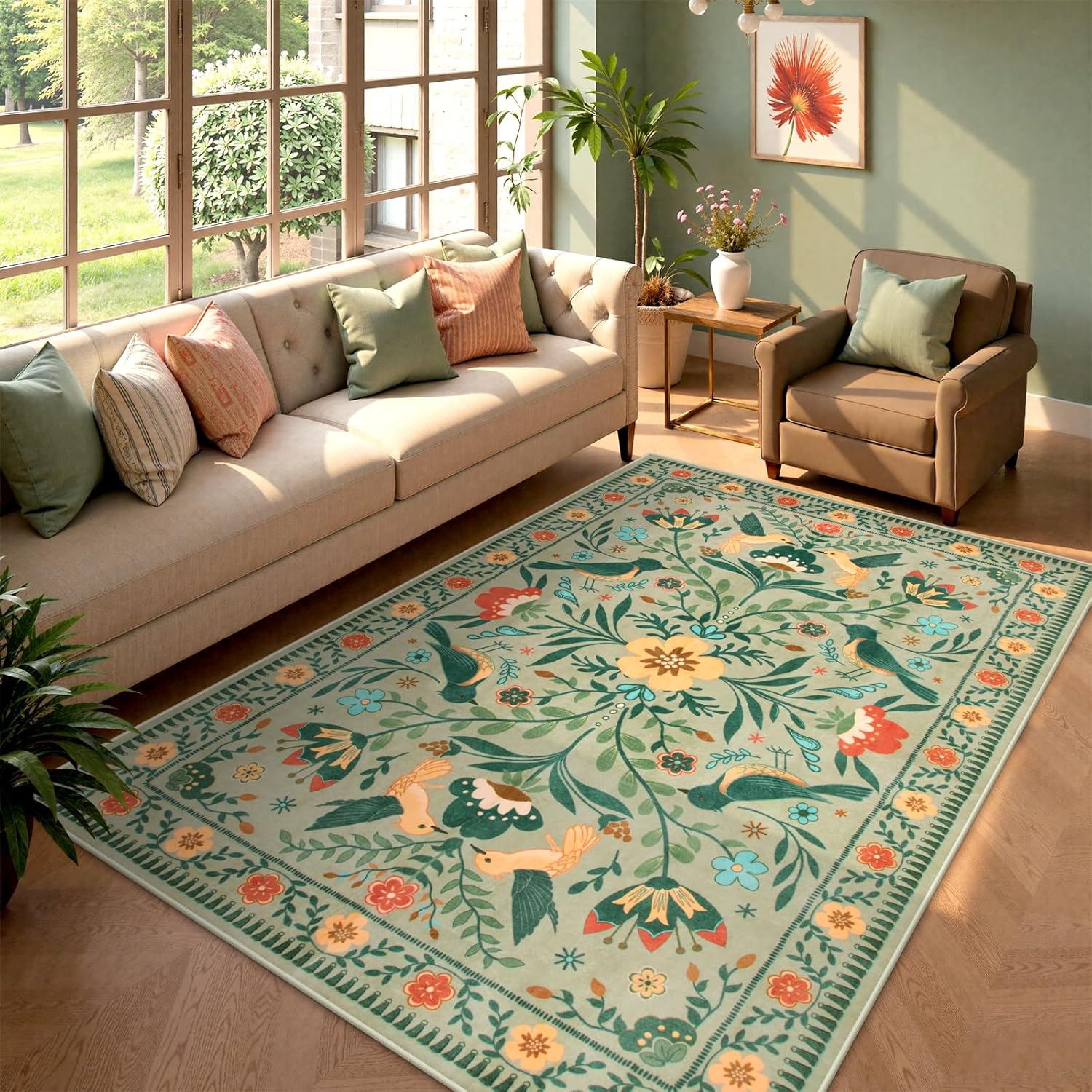 Amazon.com: Moynesa Boho Area Rugs 5x7, Ultra Thin Soft Washable Rugs ...