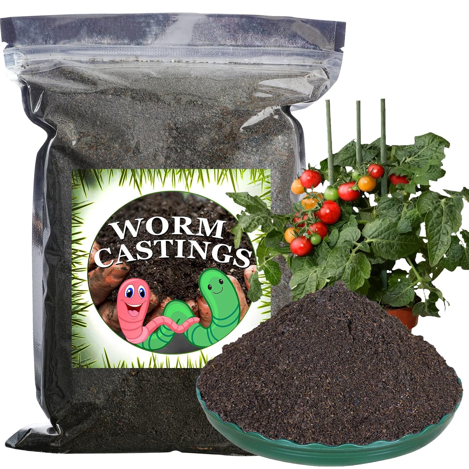 Doter, fertilizante orgánico de 2.2 libras de Worm Castings para jardinería, tomate, fresa, flor ...