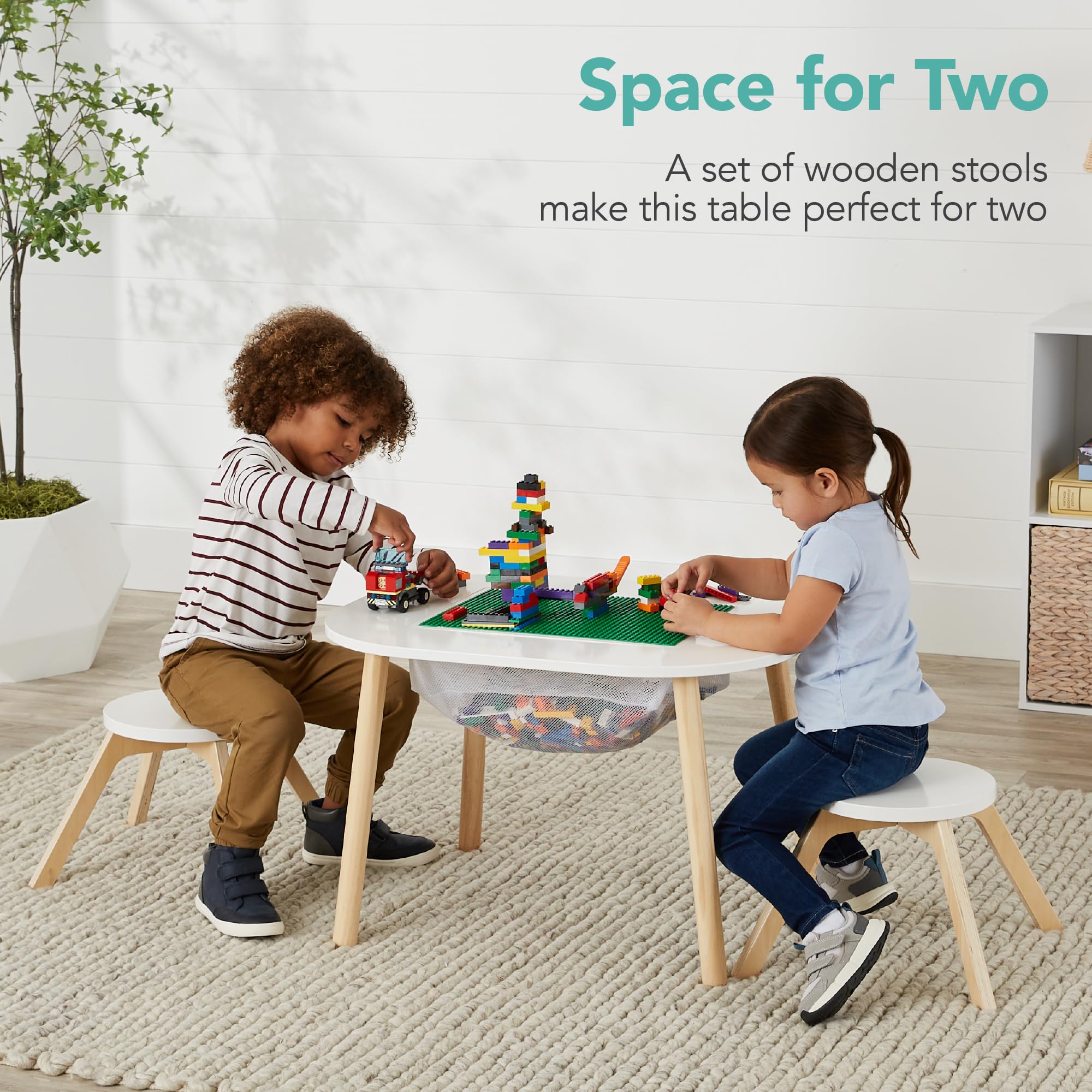Snapklik.com : Best Choice Products 2-in-1 Kids Wooden Building Block Table