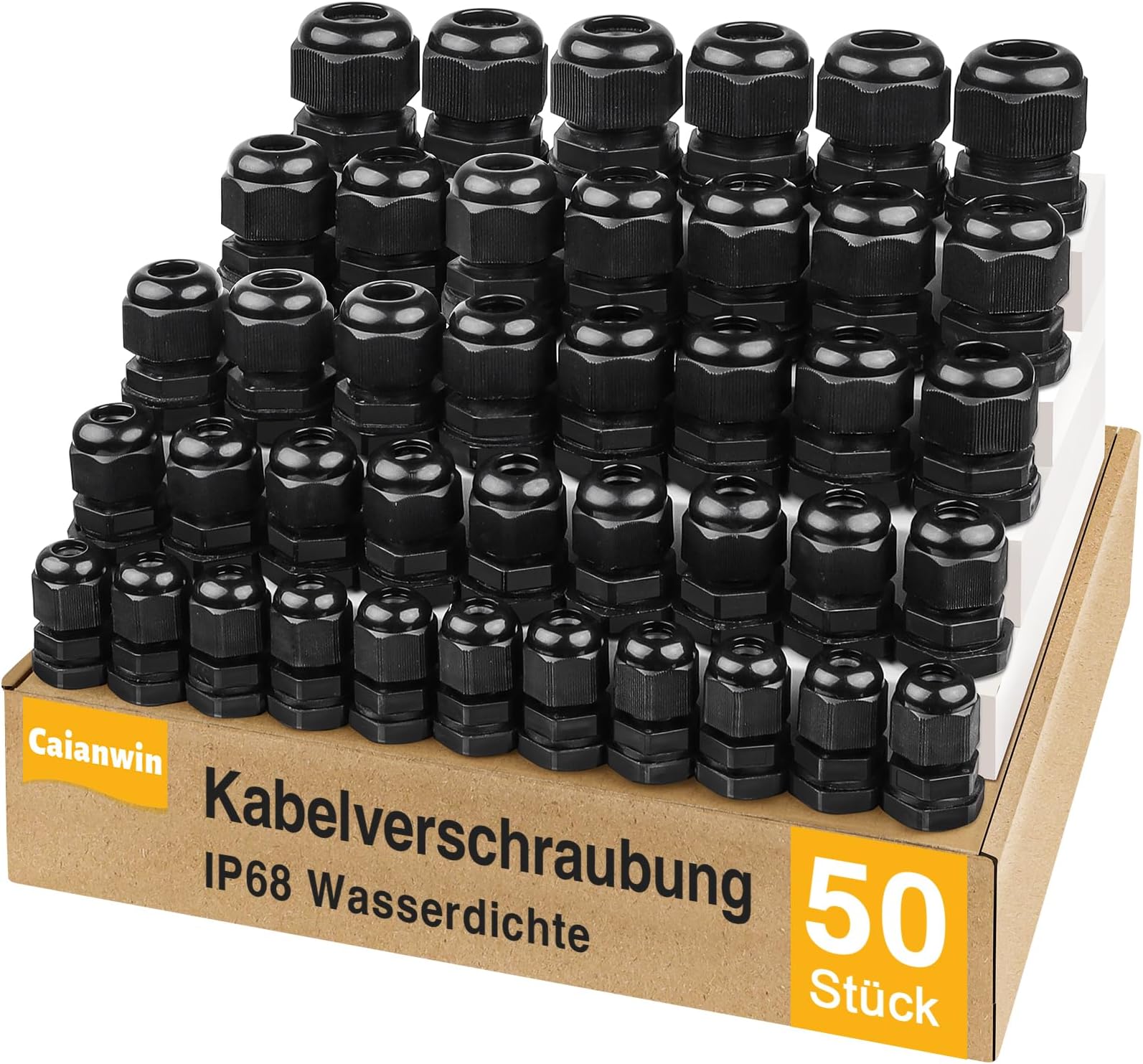 50Pcs Adjustable Cable Glands Set - Caianwin IP68 Waterproof Cable PG7 ...