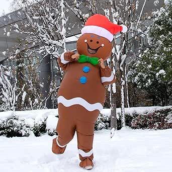 Amazon.com: DABOUR Inflatable Christmas Gingerbread Costume Adult Men ...