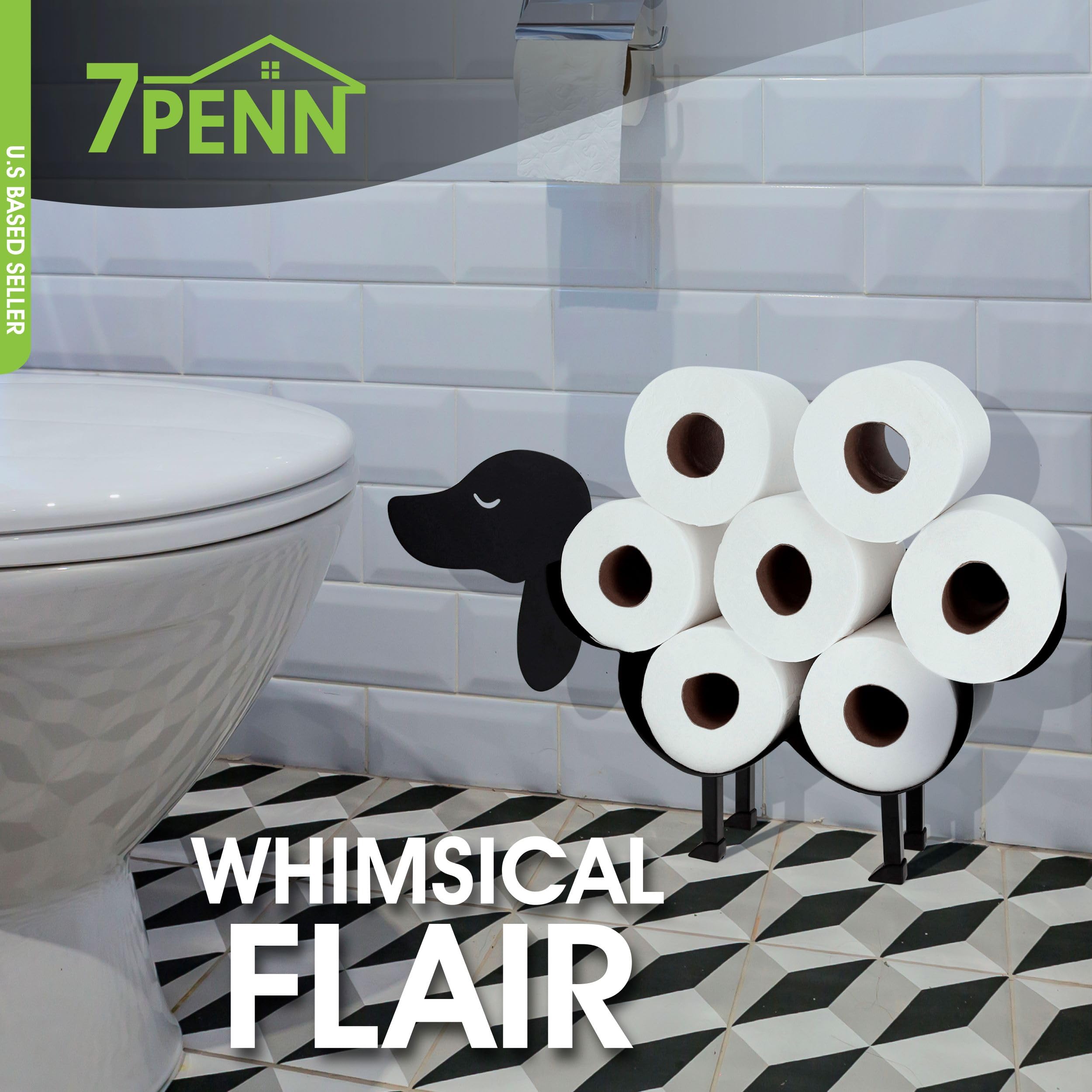Snapklik.com : Funny Toilet Paper Holder Shelf - Black Dog 8 Roll ...