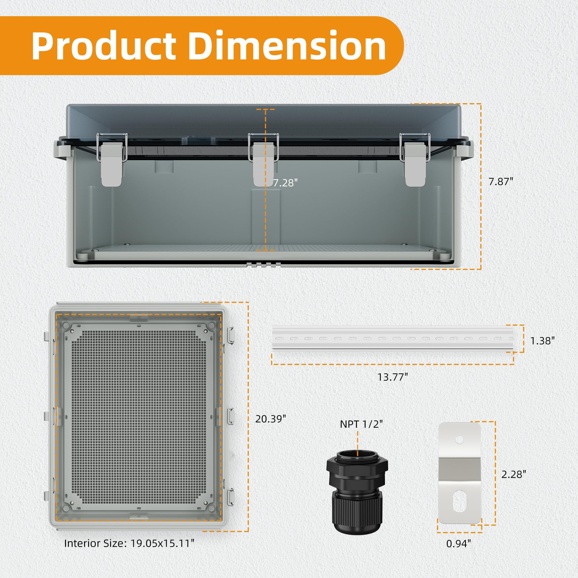 Snapklik.com : Outdoor Cable Box Enclosure 19.7x15.7x7.9 Waterproof ...