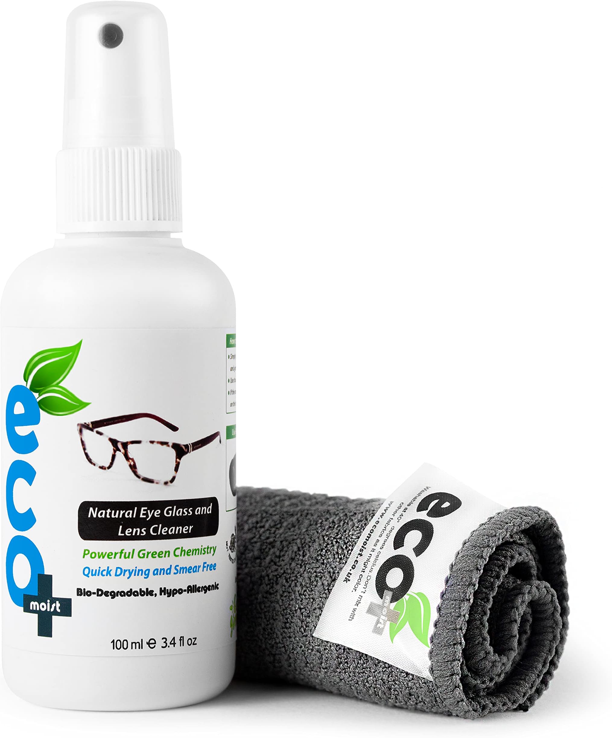 Ecomoist Lens Cleaner 100ml with Thick Microfibre Towel 30cmx30cm For ...