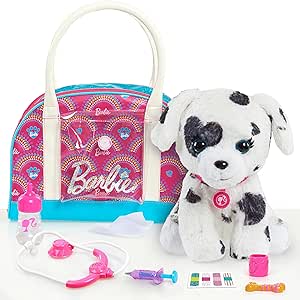 Amazon.com: Barbie Hug & Kiss Pet 9-Piece Doctor Set with Dalmatian ...