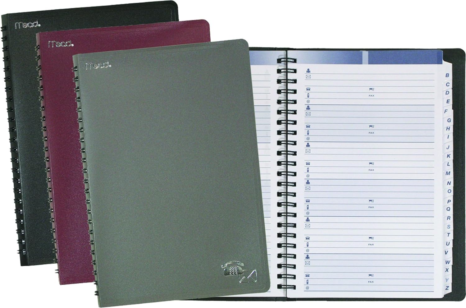 Mead Large Telephone/Address Book, 8-1/4 X 5-9/16 Inches, 82 Pages ...