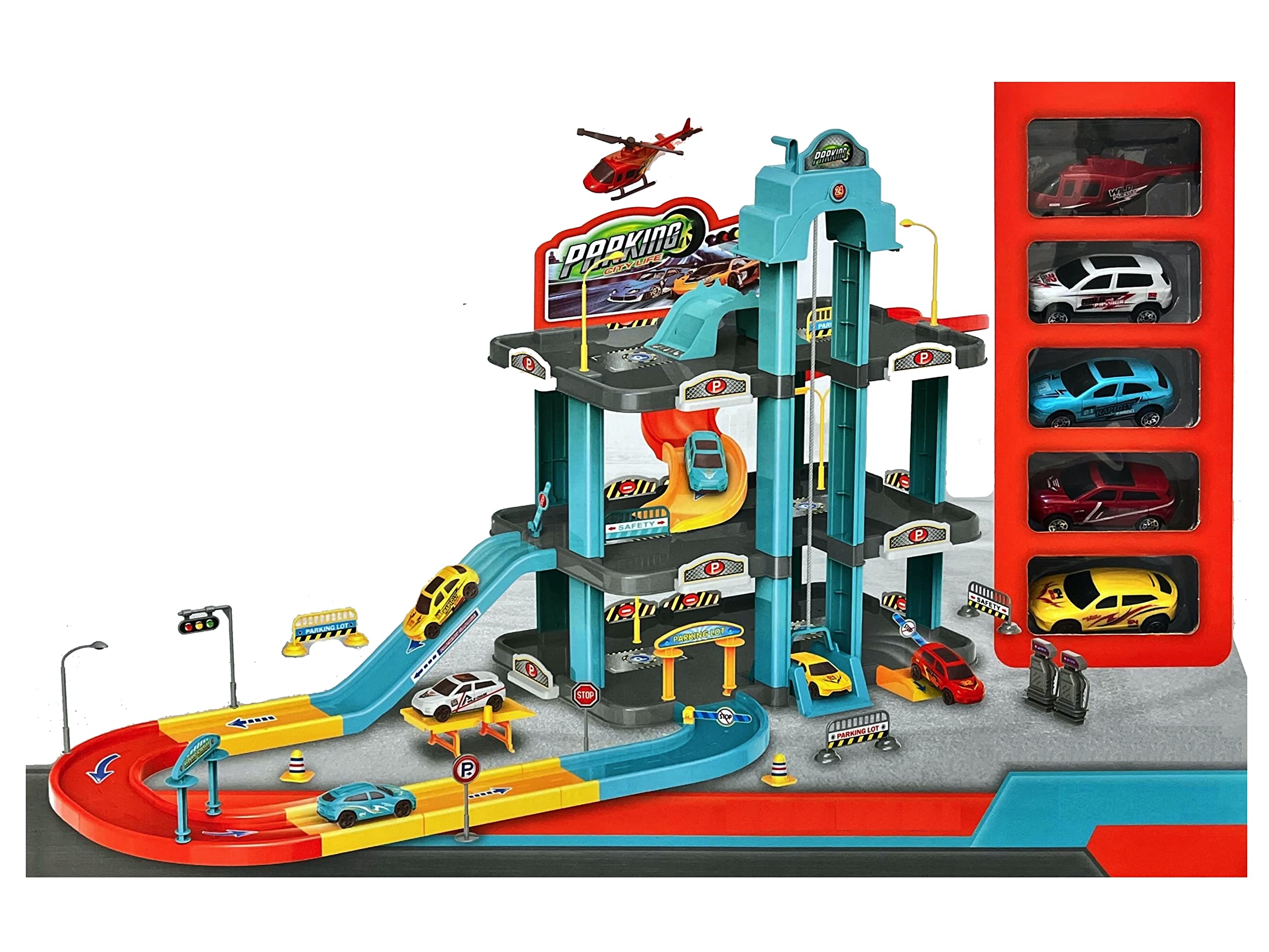 Hexar City Life Parking Playset 118 Pieces 3 Level Car | Desertcart ...