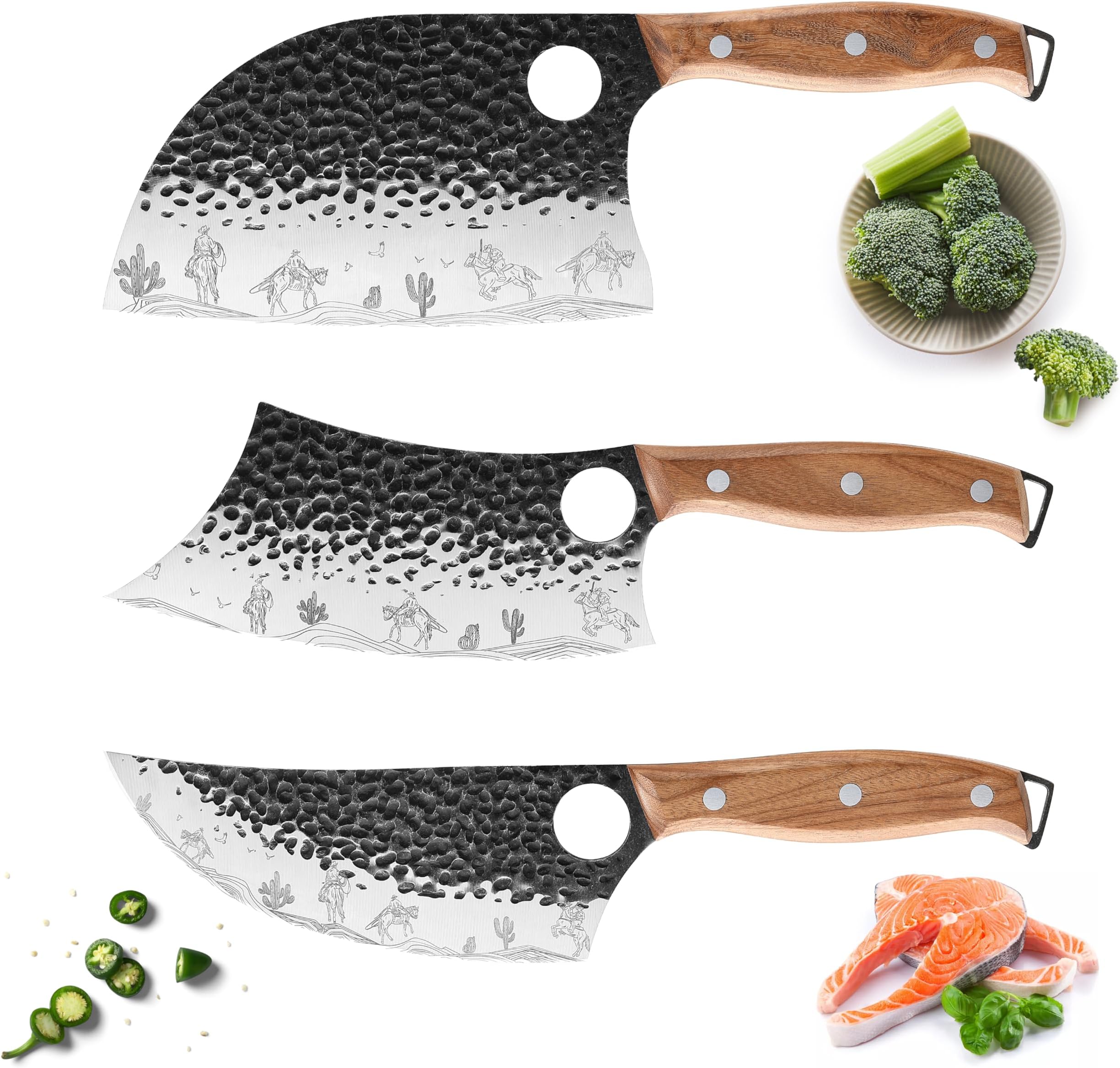 Amazon.com: Eocogup Chef Knife 11.1 inch with Leather Sheath ...