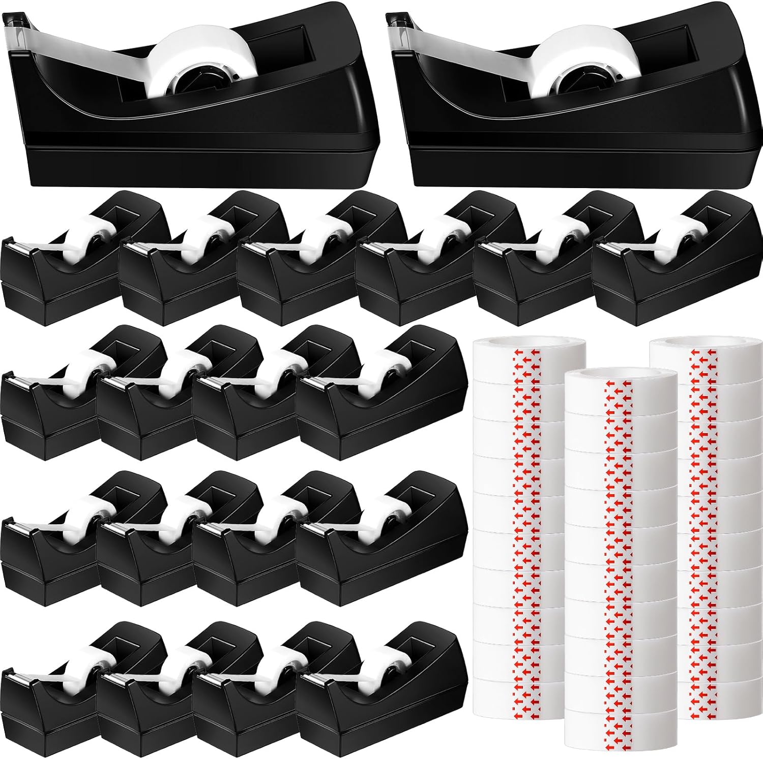 Amazon.com : Harloon 20 Pack Desktop Tape Dispenser 40 Rolls Invisible ...