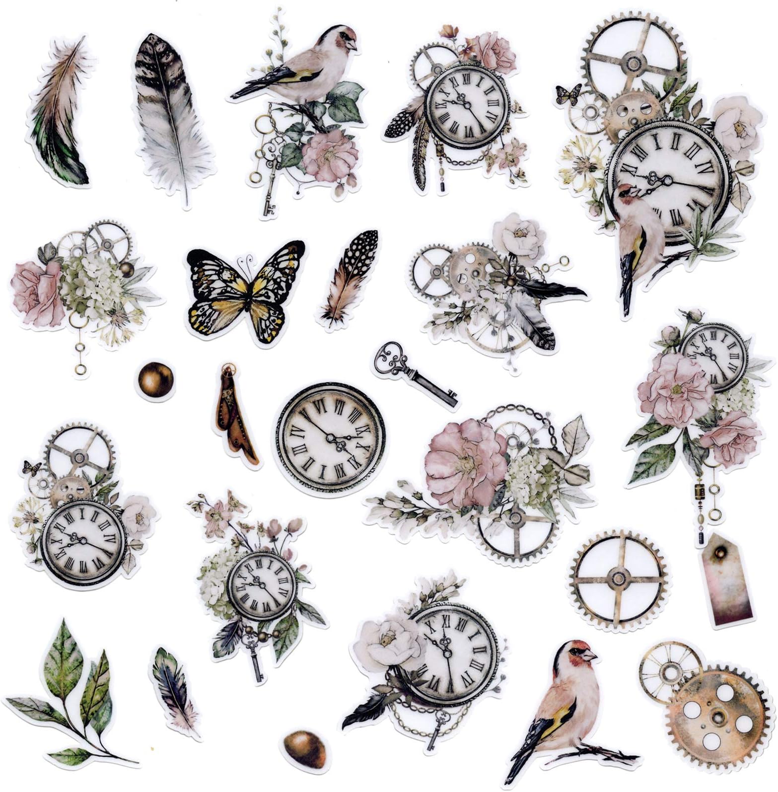 Amazon.com: Seasonstorm Vintage Flower Bird Clock Decoration Album ...