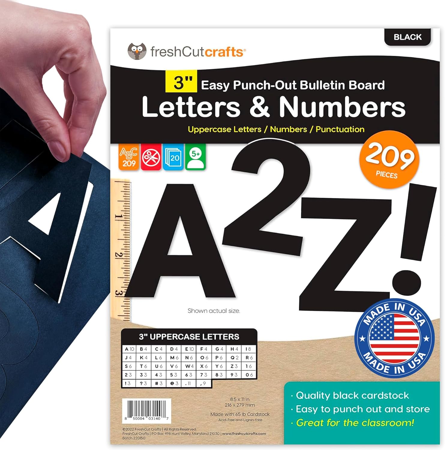 209 Pcs 3" Black Bulletin Board Letters & Numbers, Capital Letters ...