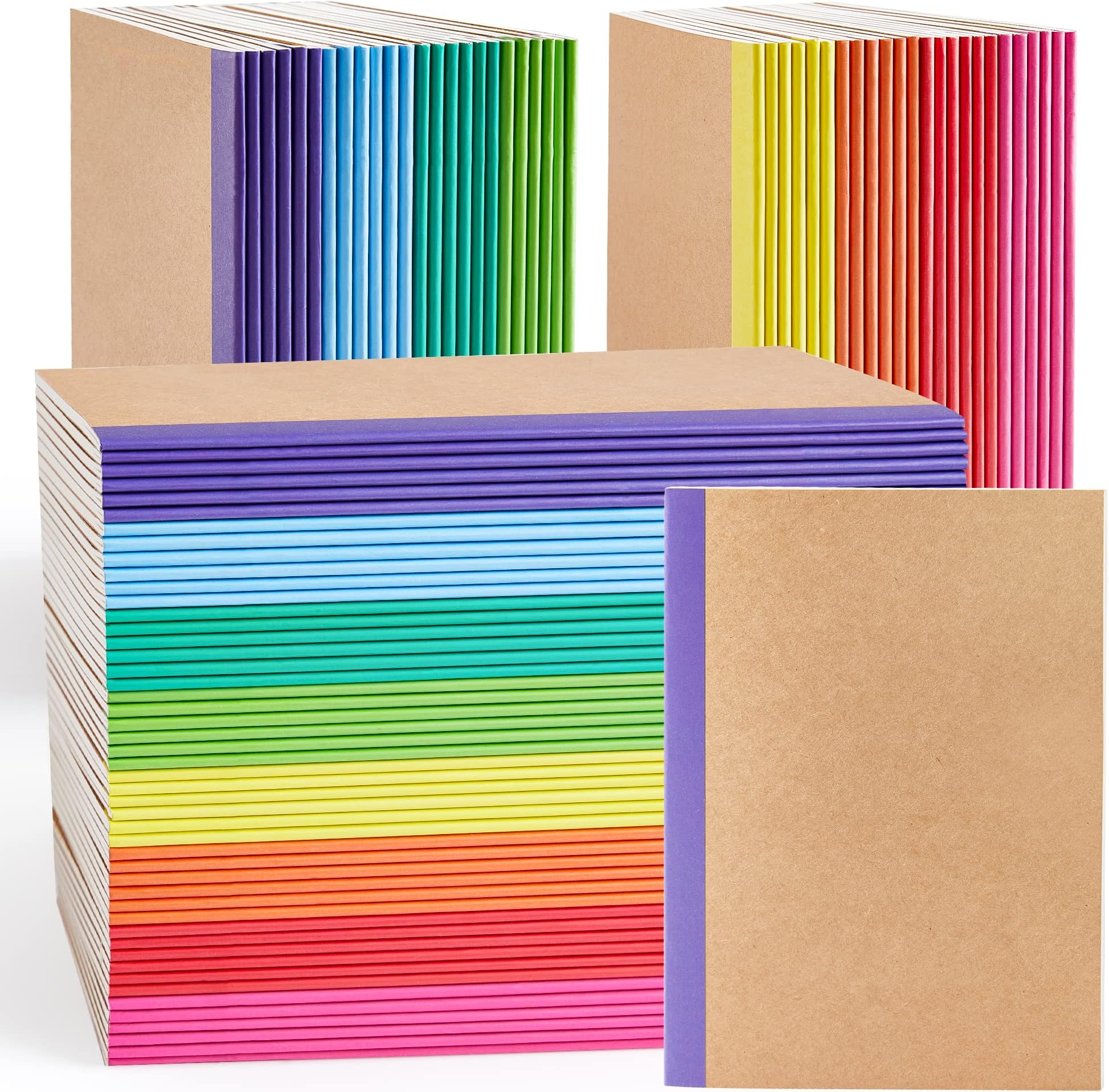 Amazon.com : feela 96 Pack Composition Notebooks Bulk, Kraft Cover ...