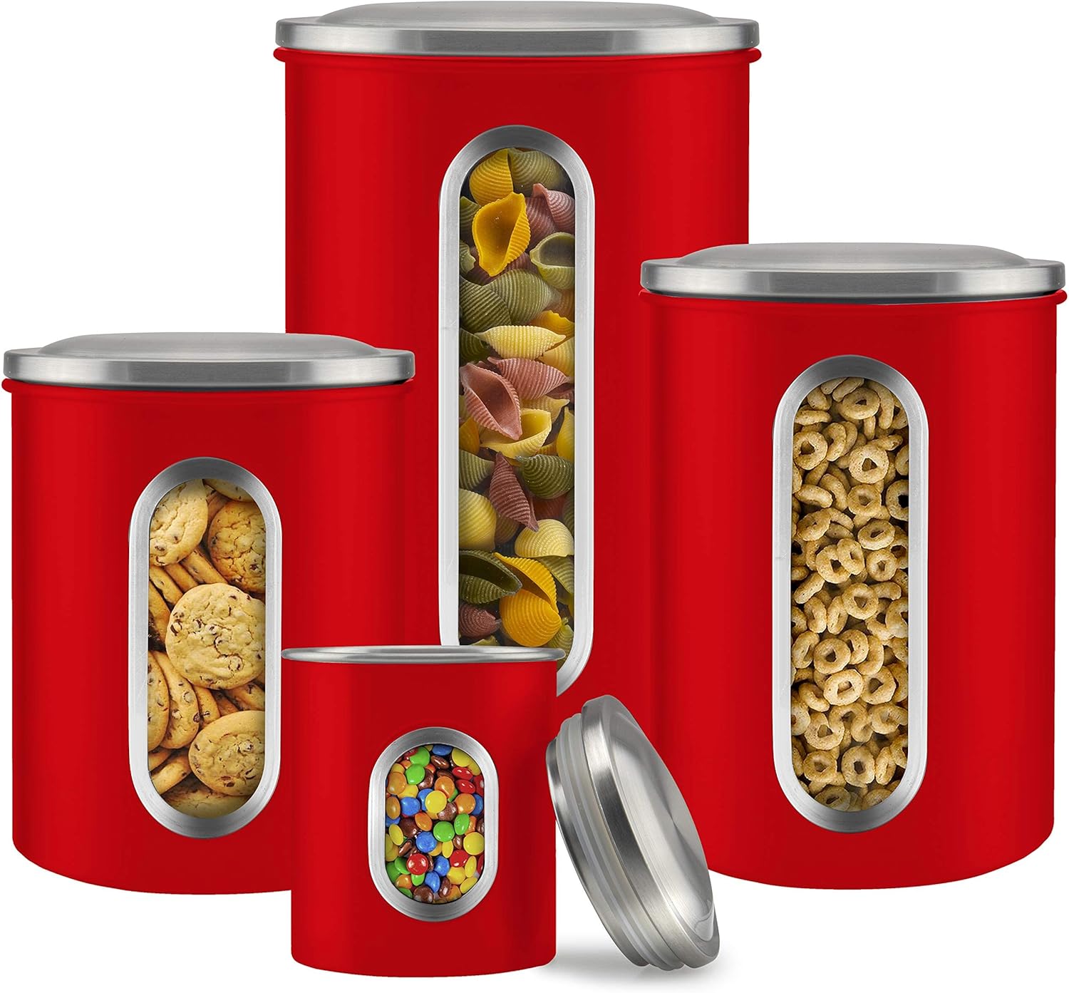 Amazon.com: Canister Sets - Red Kitchen Counter Decor and accessories ...