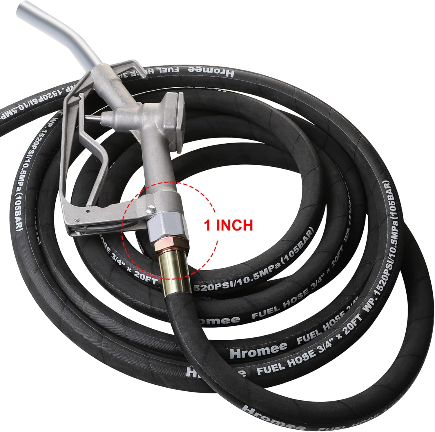 Buy Hromee Fuel Transfer Hose, 3/4 Inch × 20 Feet Pump Hose with Male ...