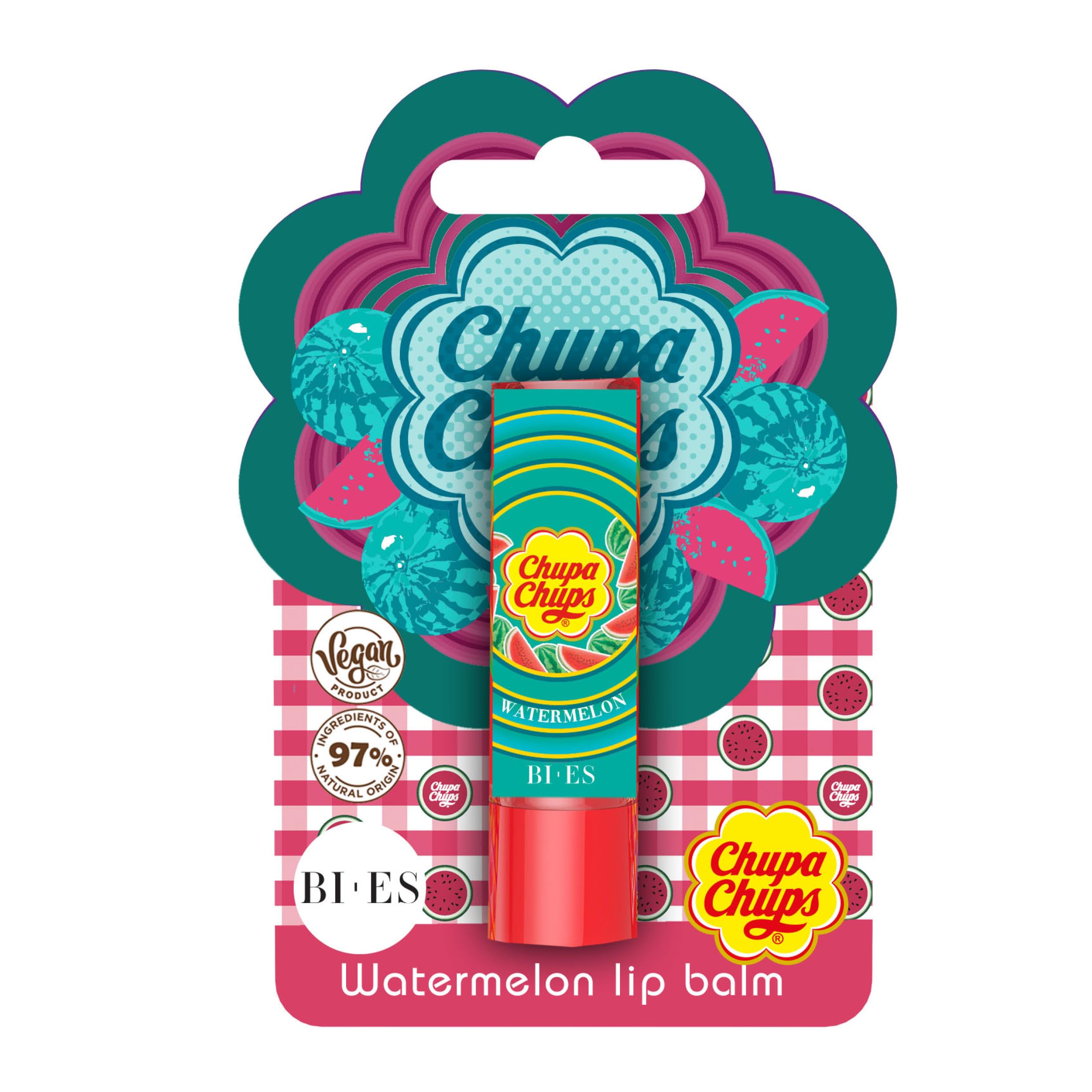 Chupa Chups Watermelon Flavour Lip Balm, Natural and Vegan Lip Balm for ...