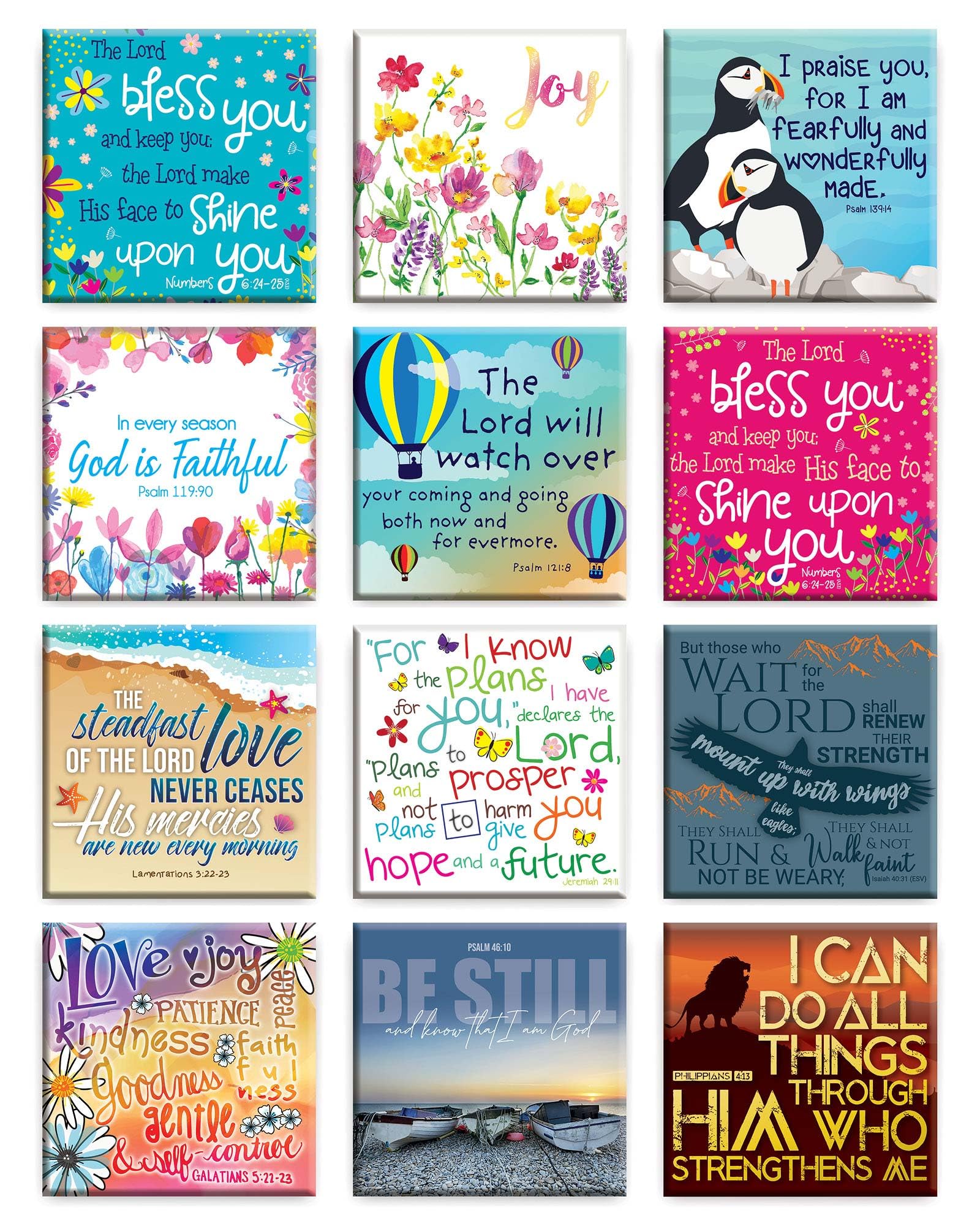 Amazon.com: Christian Magnets for Refrigerator, Set of 12 Metal ...