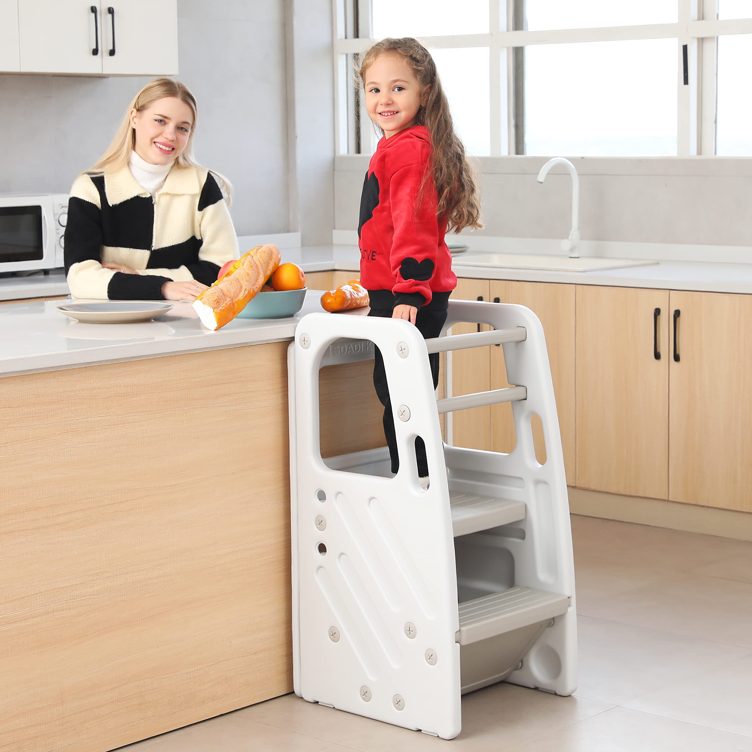 SDADI Childrens Step Stool with Three Adjustable Heights, Plastic ...