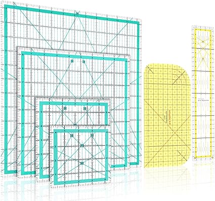 Amazon.com: Frienda 6 Pcs Acrylic Square Quilting Rulers (12.5/9.5/6/ 4 ...